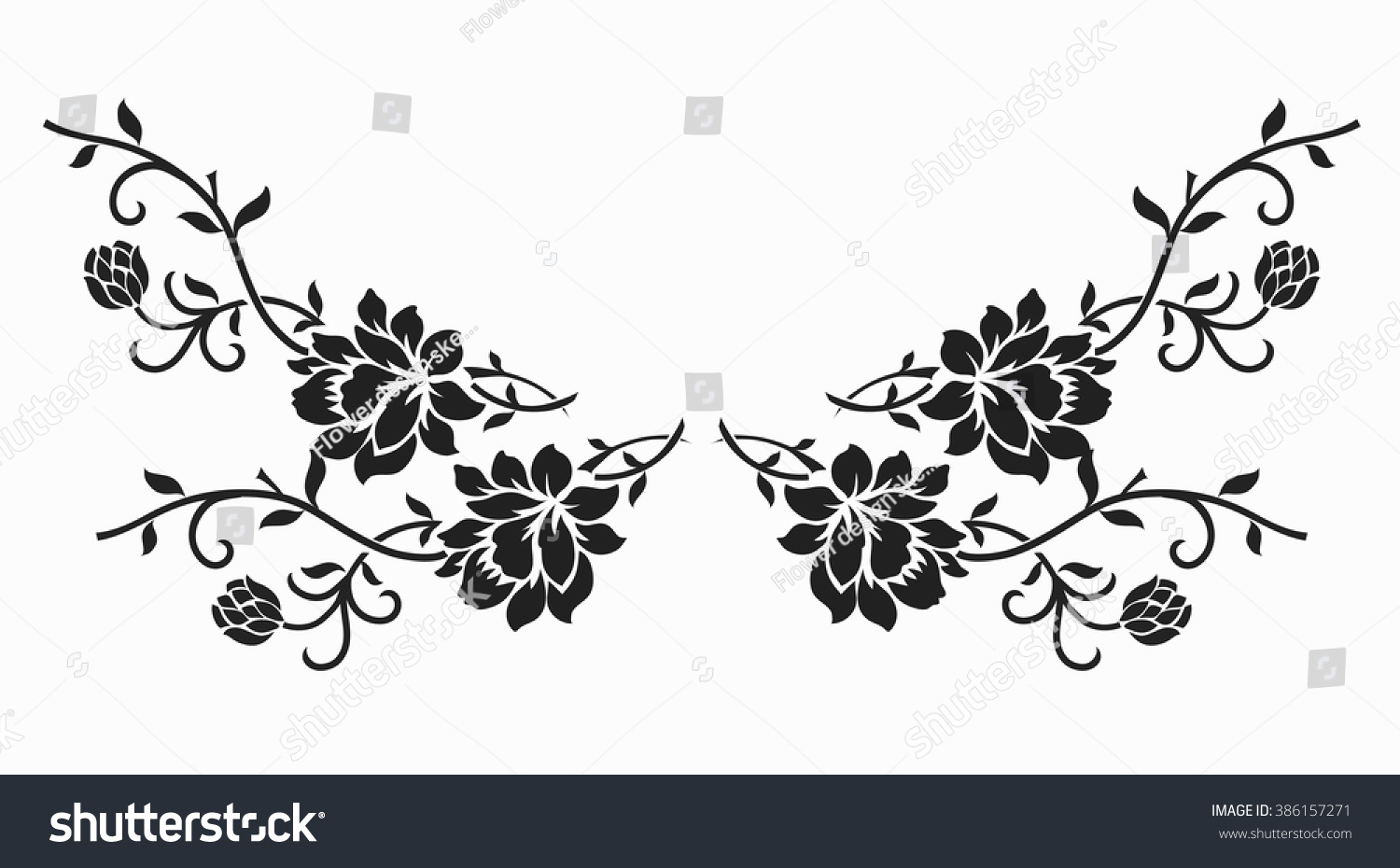 Flower Motif Stock Vector (Royalty Free) 386157271 | Shutterstock
