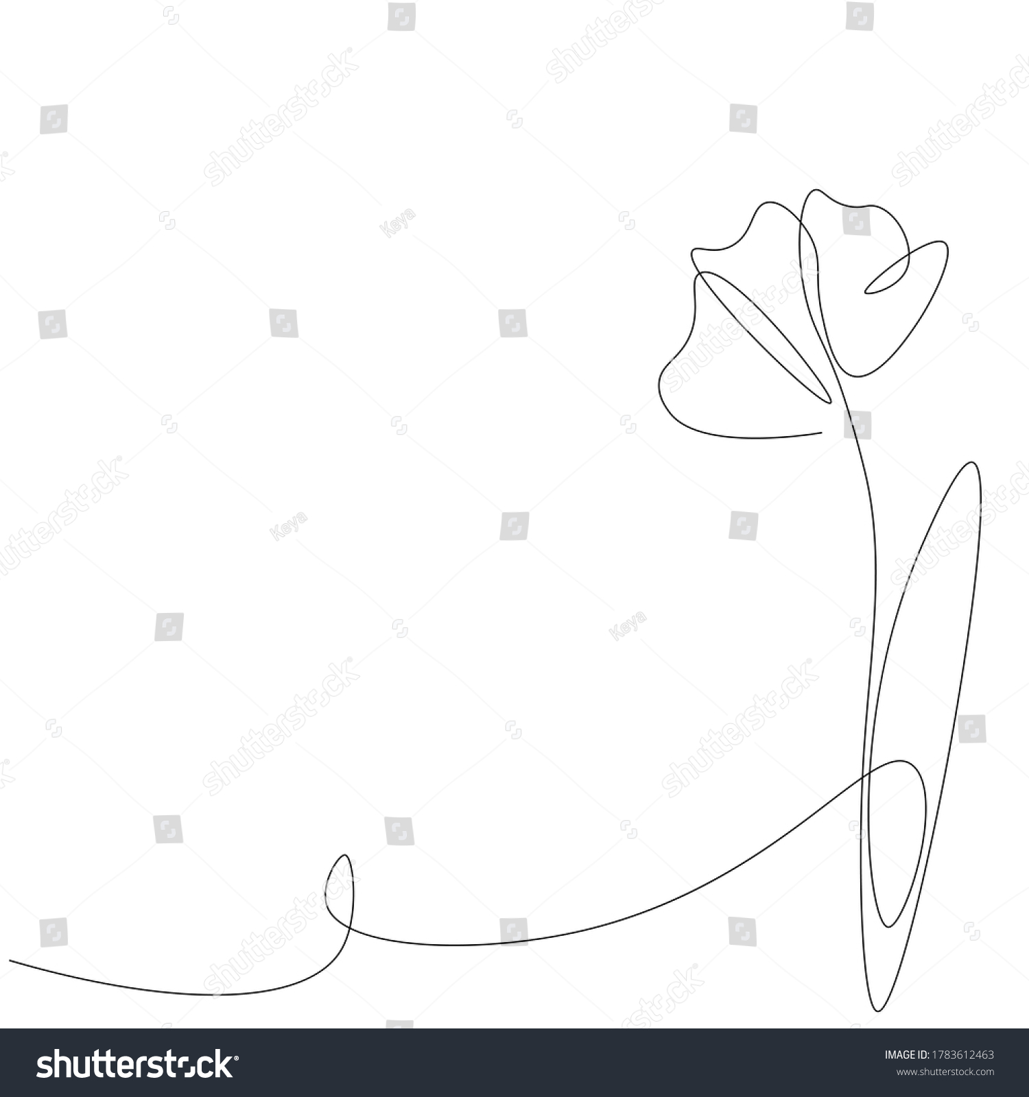 Blume eine Zeichnung mit einer Linie.: Stock-Vektorgrafik (Lizenzfrei ...