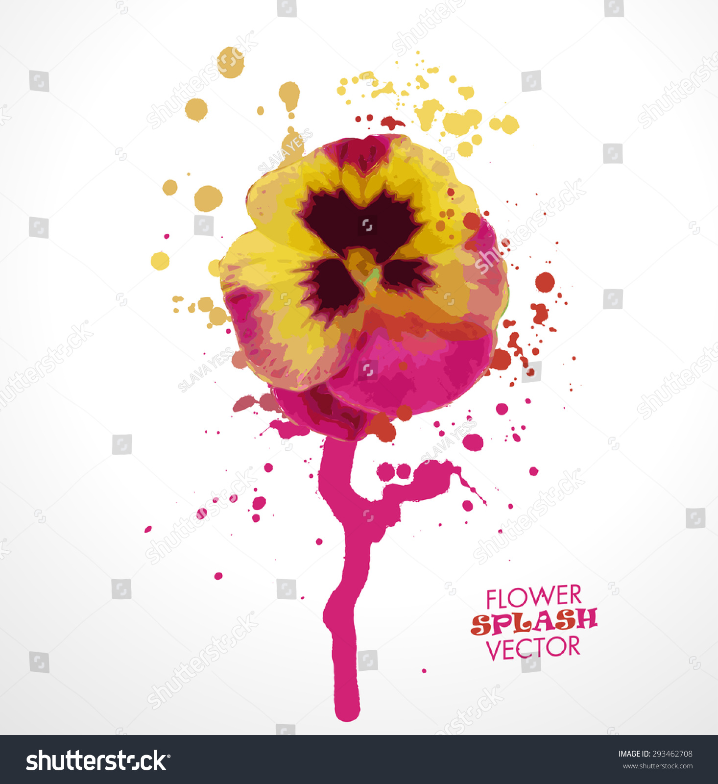 Flower Paint Splash Stock Vector (Royalty Free) 293462708