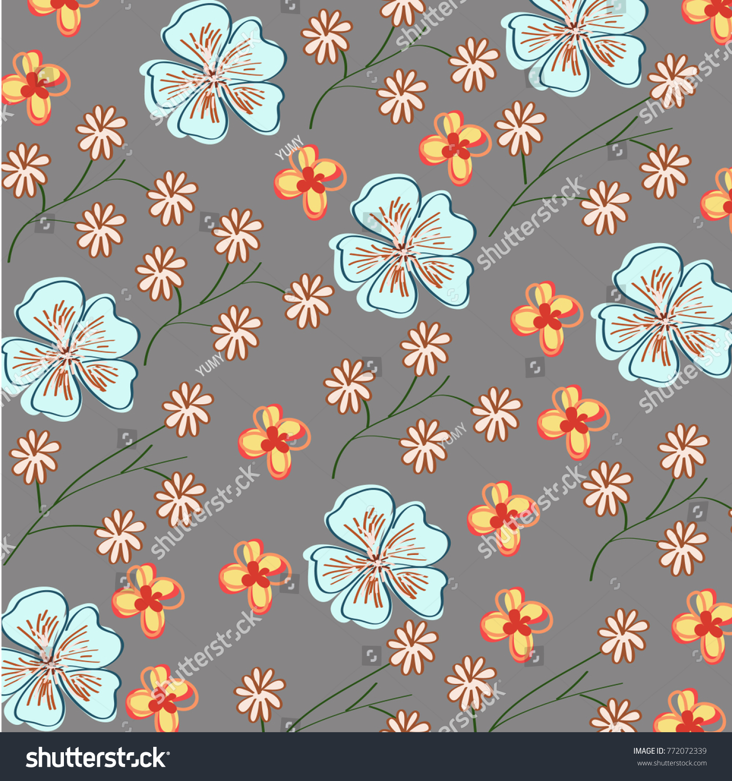Flower Pattern Leaf Nature Stock Vector (Royalty Free) 772072339