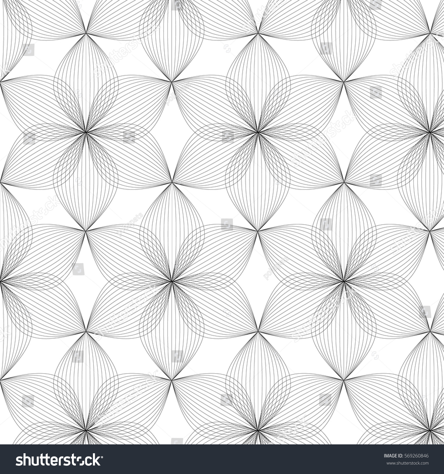 Flower Pattern Vector Black Line Graphic 库存矢量图（免版税）569260846 | Shutterstock