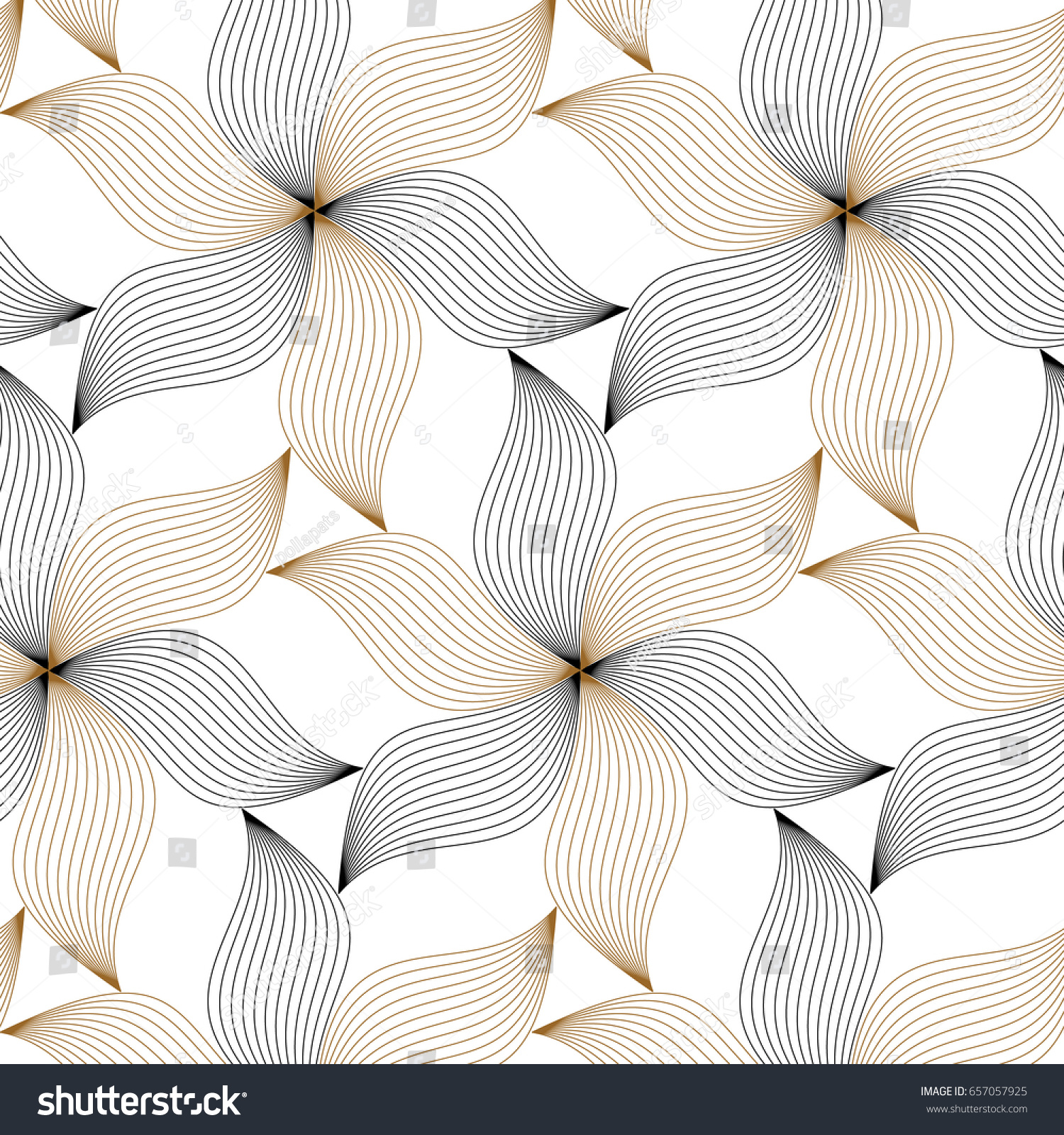 Flower Pattern Vector Black Line Graphic Stock Vector (Royalty Free ...