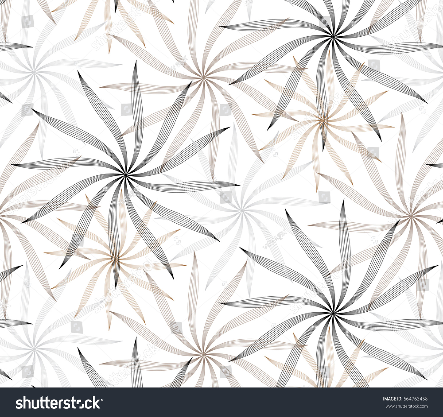 Flower Pattern Vector Repeating Linear Petal Stock Vector (Royalty Free ...