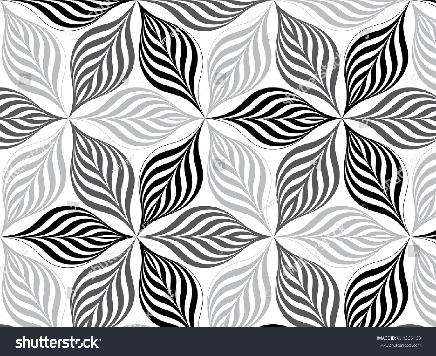Flower Pattern Vector Repeating Linear Petal Stock Vector (Royalty Free ...
