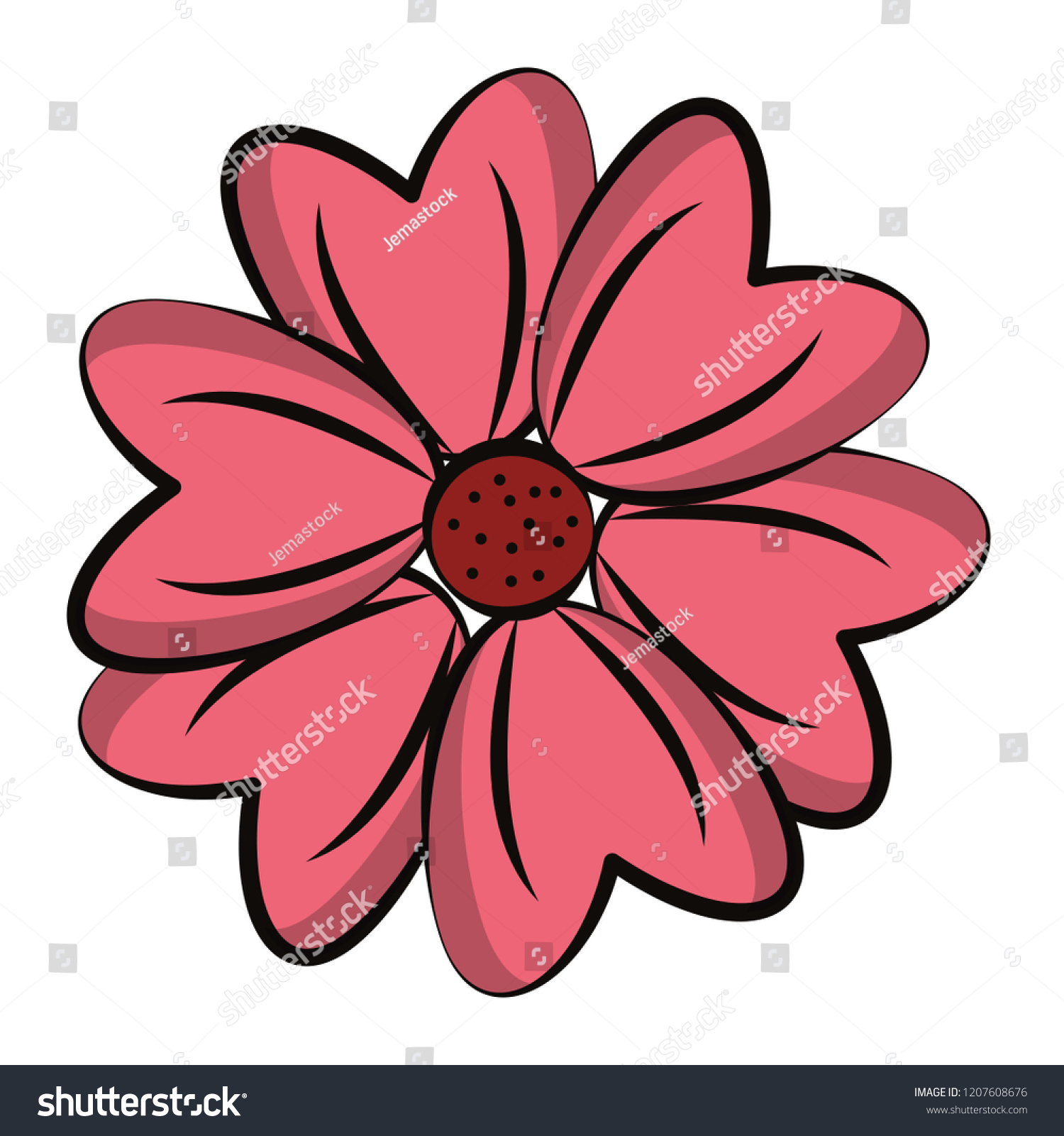 Flower Petals Cartoon Stock Vector (Royalty Free) 1207608676