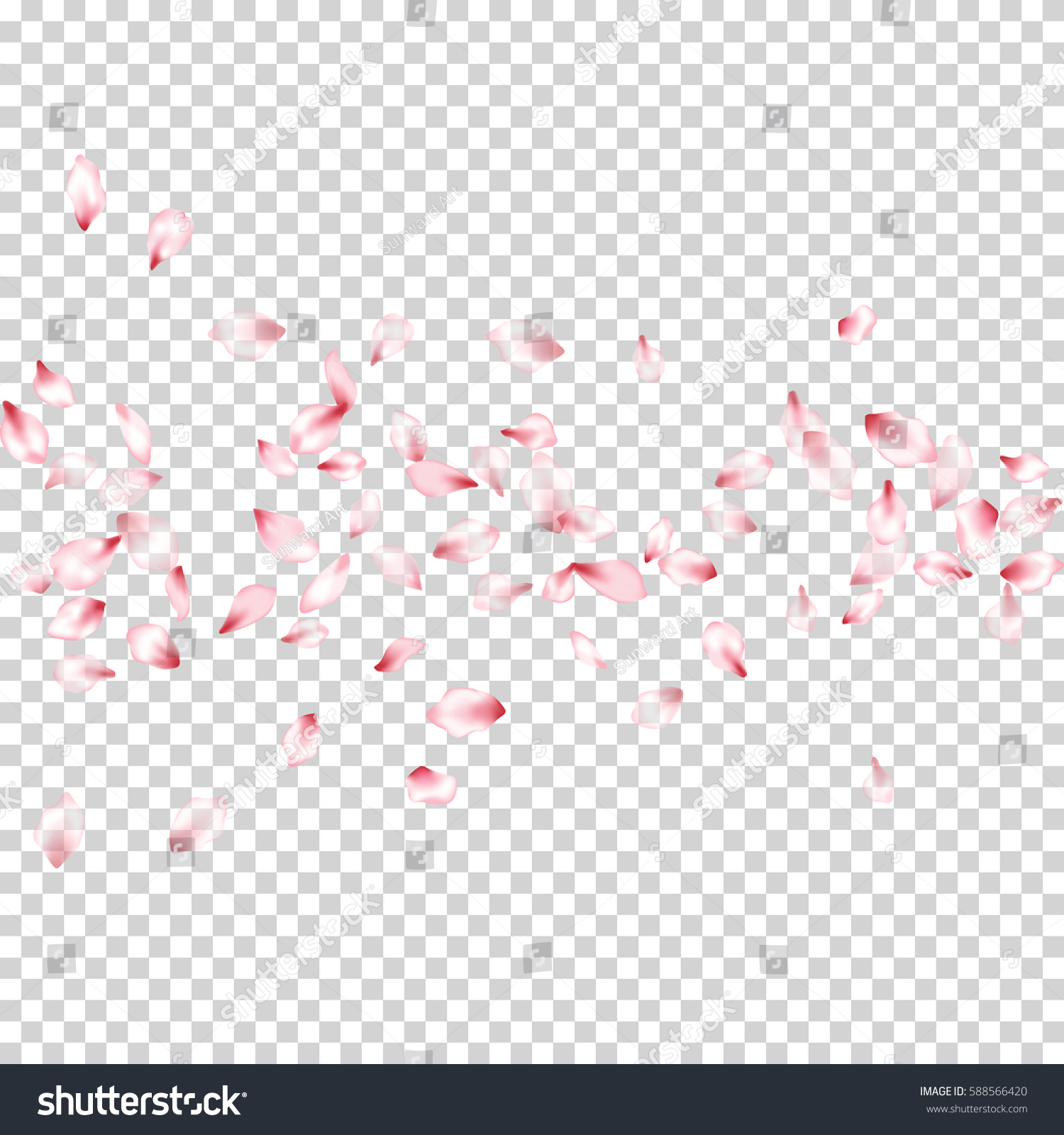 Flower Petals Flying Vector Background Spring 库存矢量图（免版税）588566420 ...