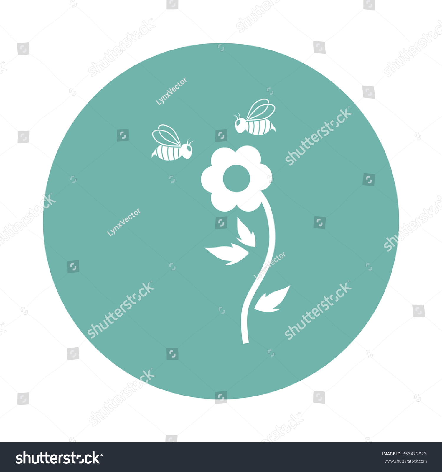 Flower Pollination Icon Stock Vector (Royalty Free) 353422823