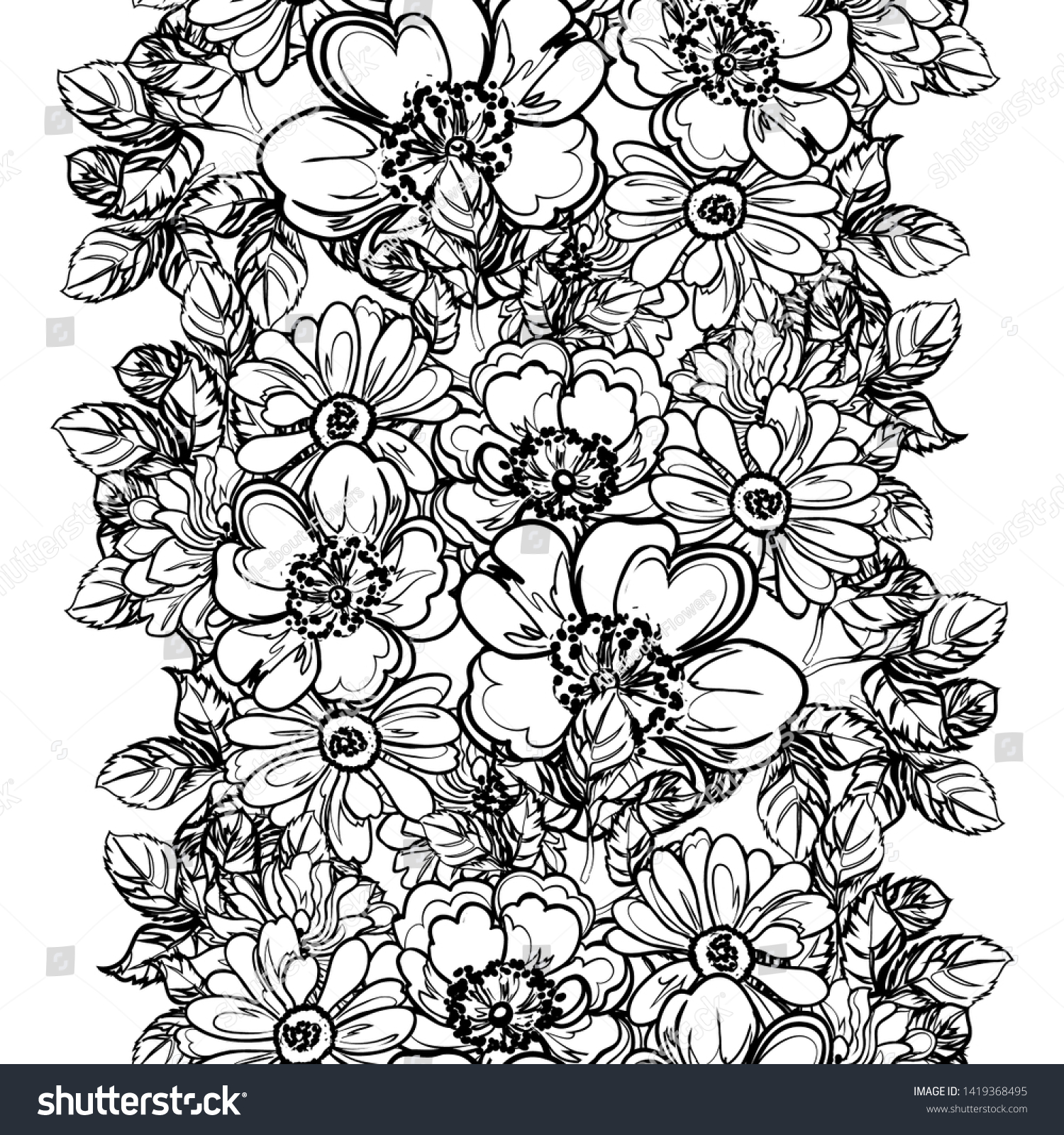 Flower Print Elegance Seamless Pattern Stock Vector (Royalty Free ...