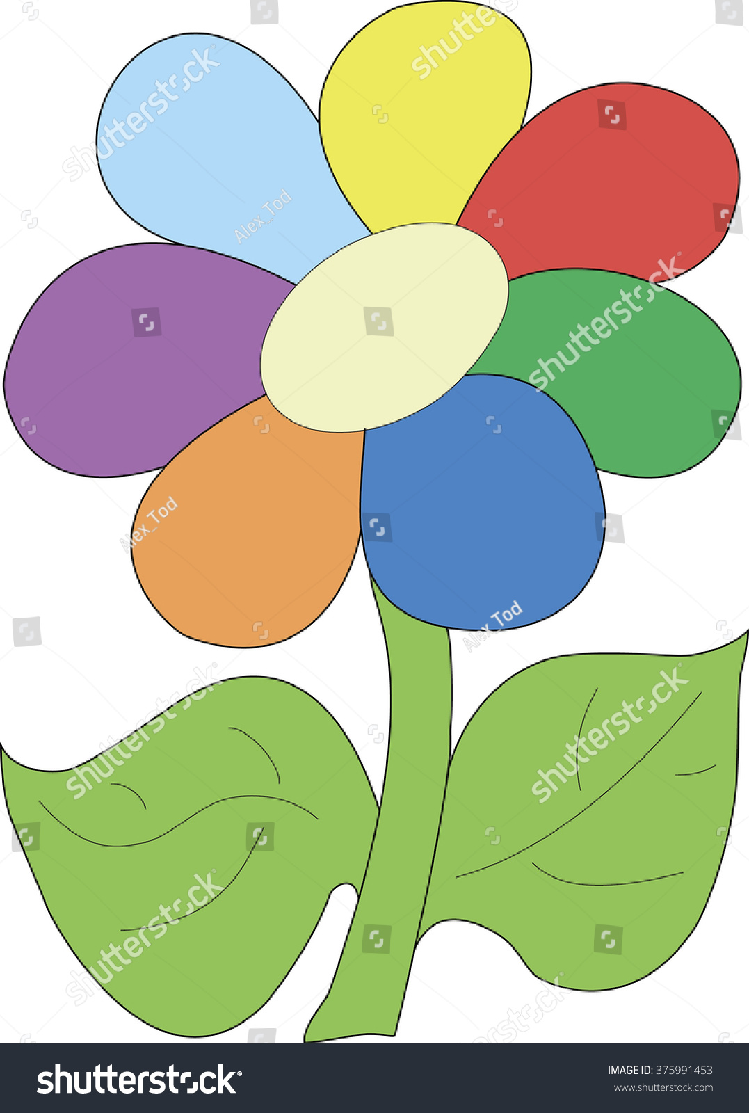 Flower Rainbow Stock Vector (Royalty Free) 375991453 | Shutterstock