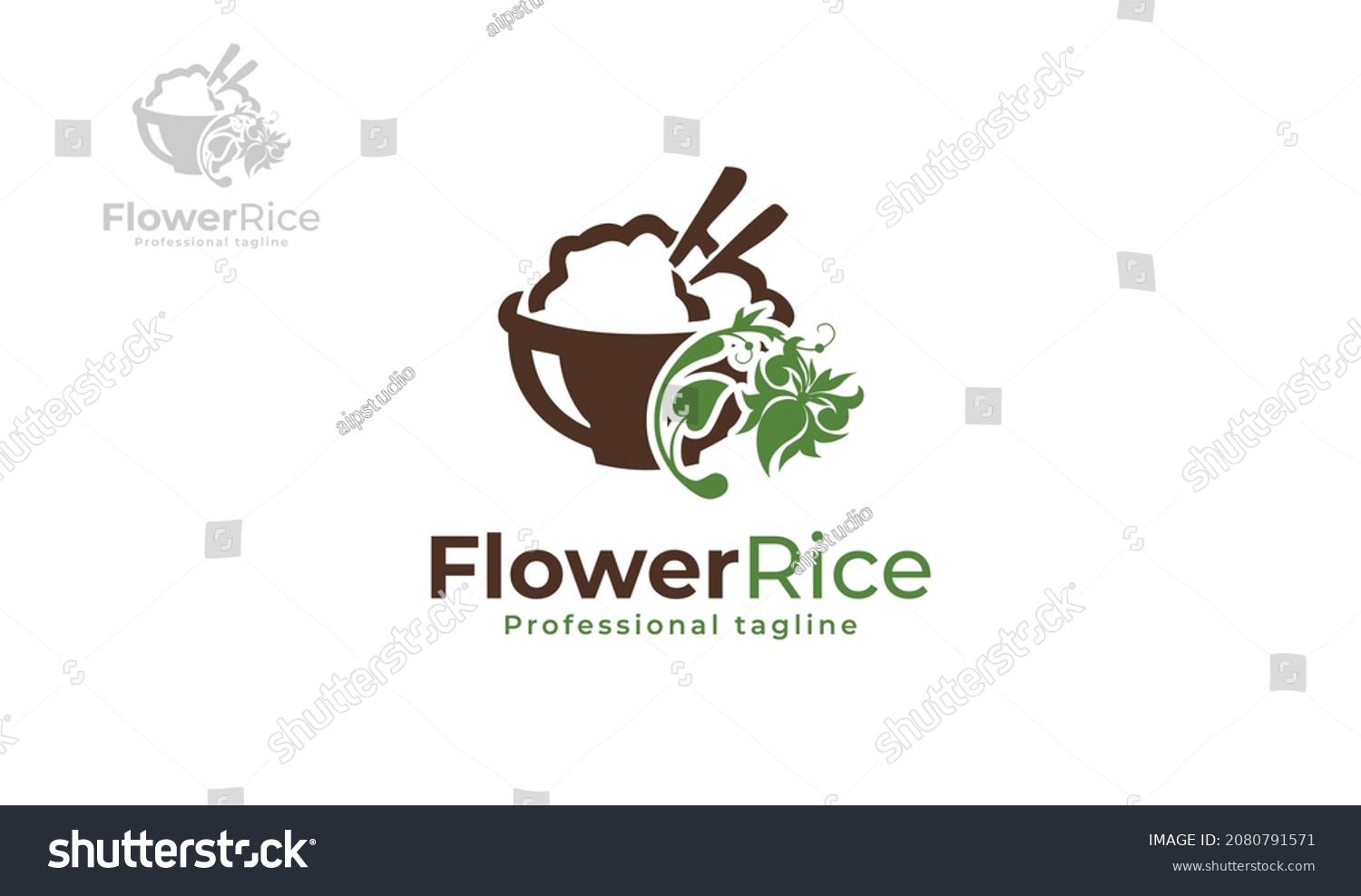 Flower Rice Logo Design Vector Stock Vector (Royalty Free) 2080791571 ...