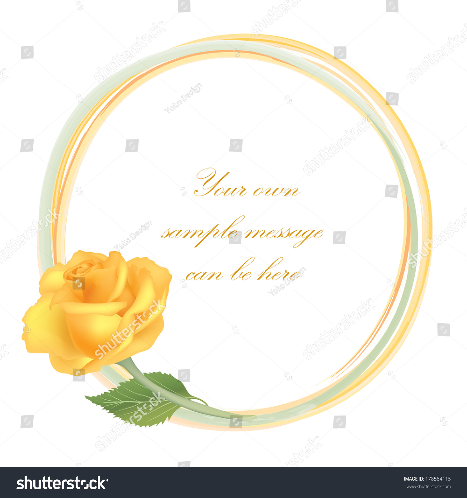 Flower Rose Frame Isolated On White Stock Vector (Royalty Free) 178564115