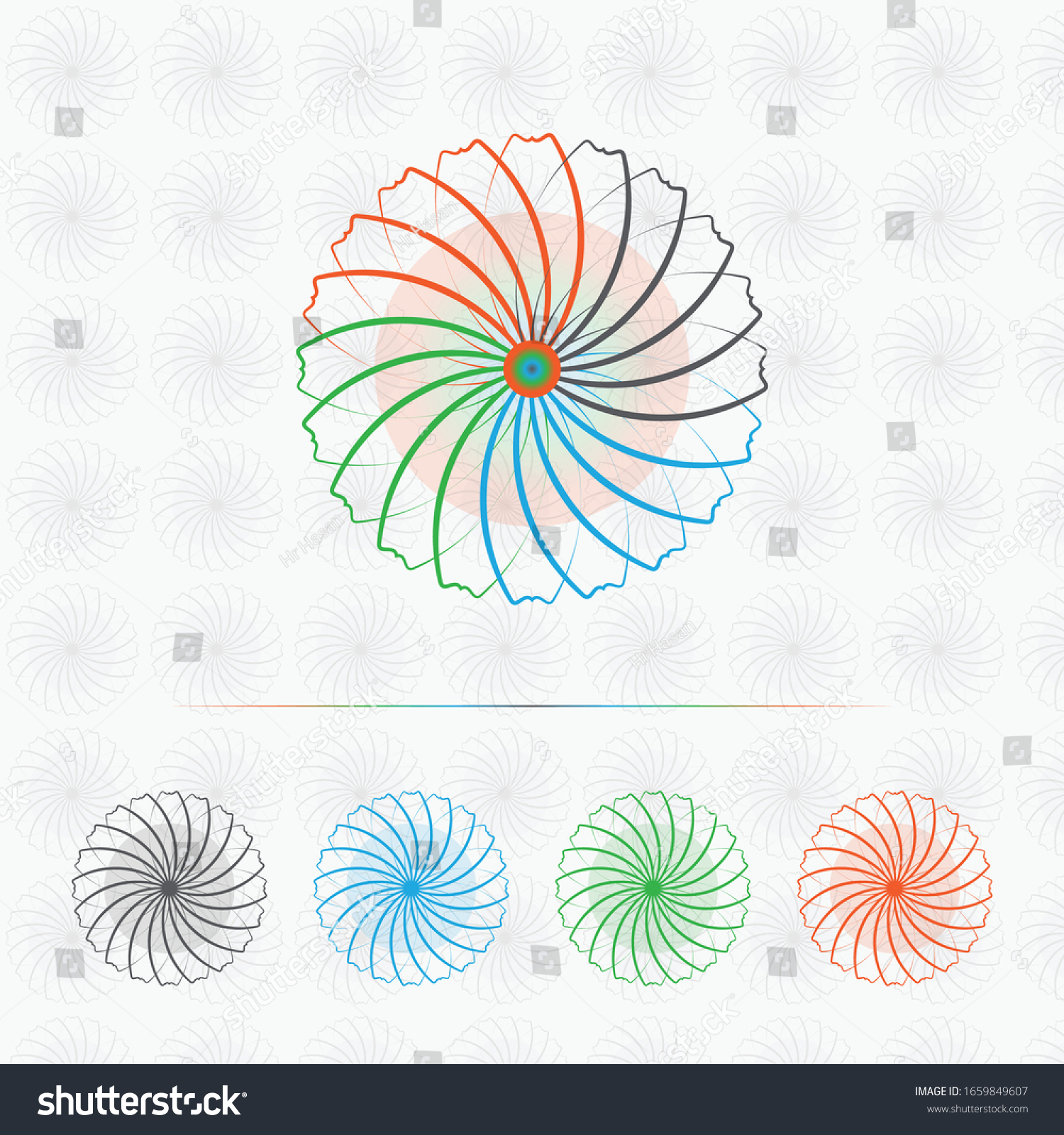 Flower Shape Line Art Pattern Vector Stock Vector (Royalty Free ...