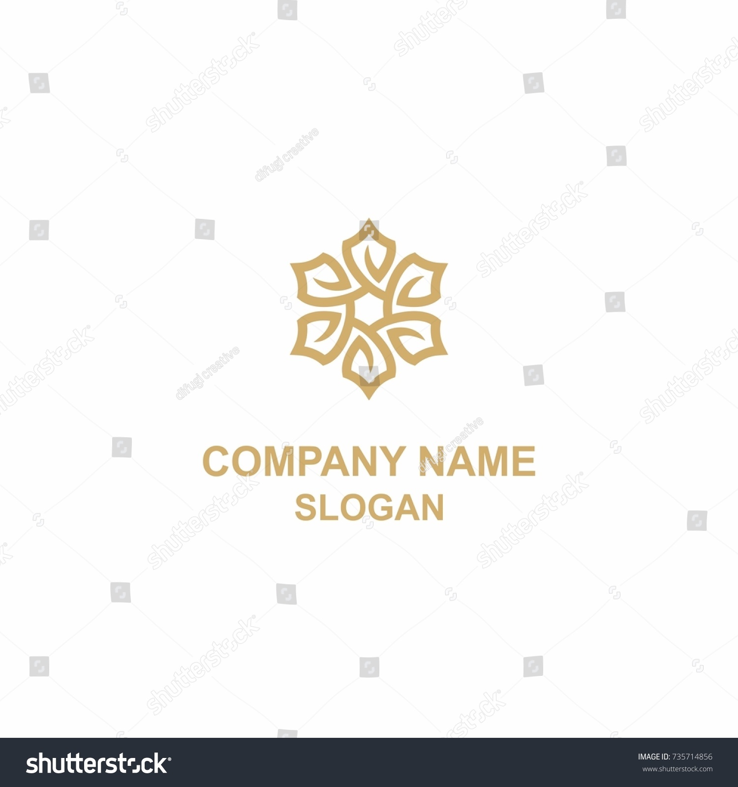 Flower Shield Leaves Logo: vector de stock (libre de regalías ...