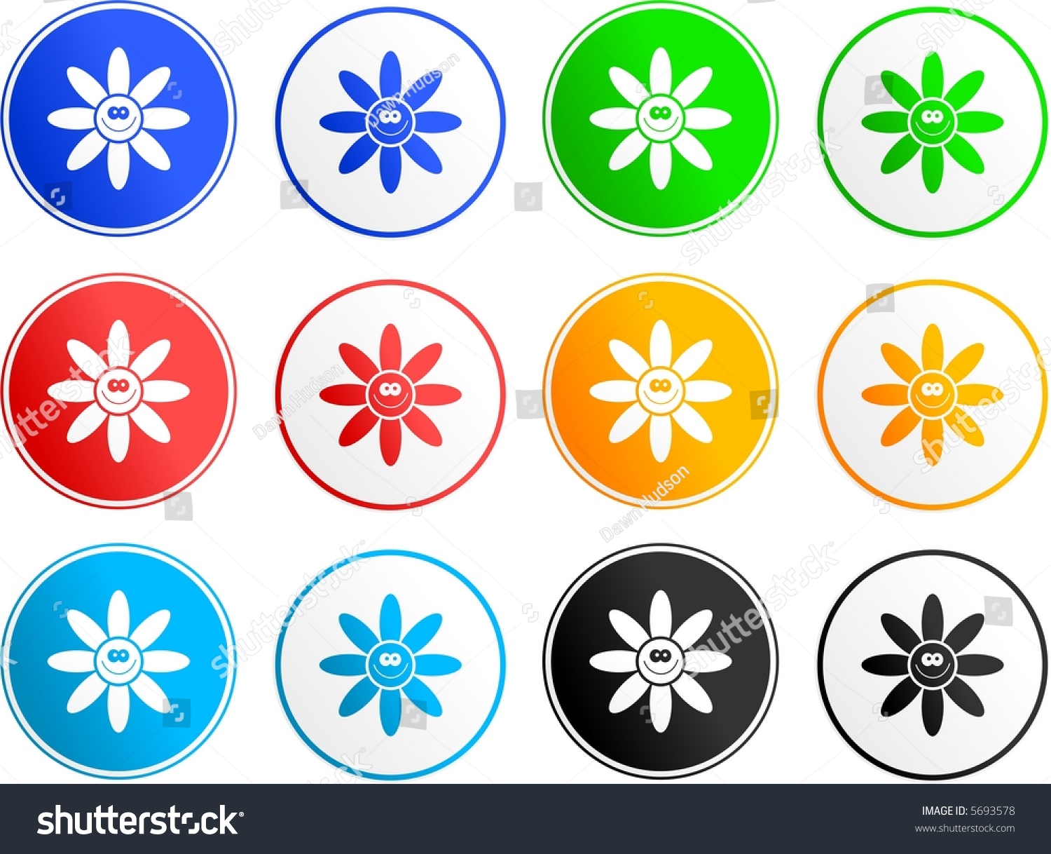Flower Sign Icons Stock Vector (Royalty Free) 5693578 | Shutterstock