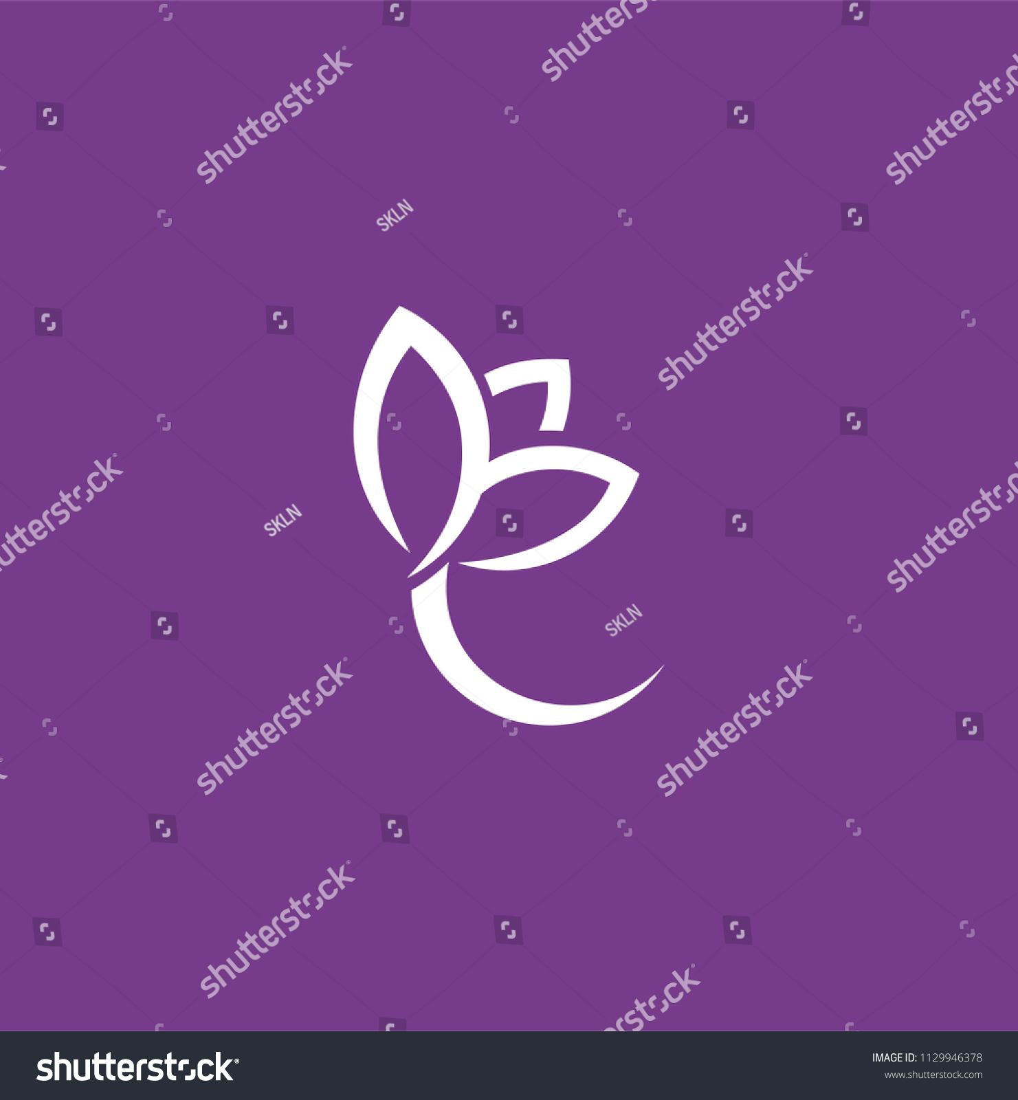 Flower Simple Purple Logo Design Stock Vector (Royalty Free) 1129946378 ...