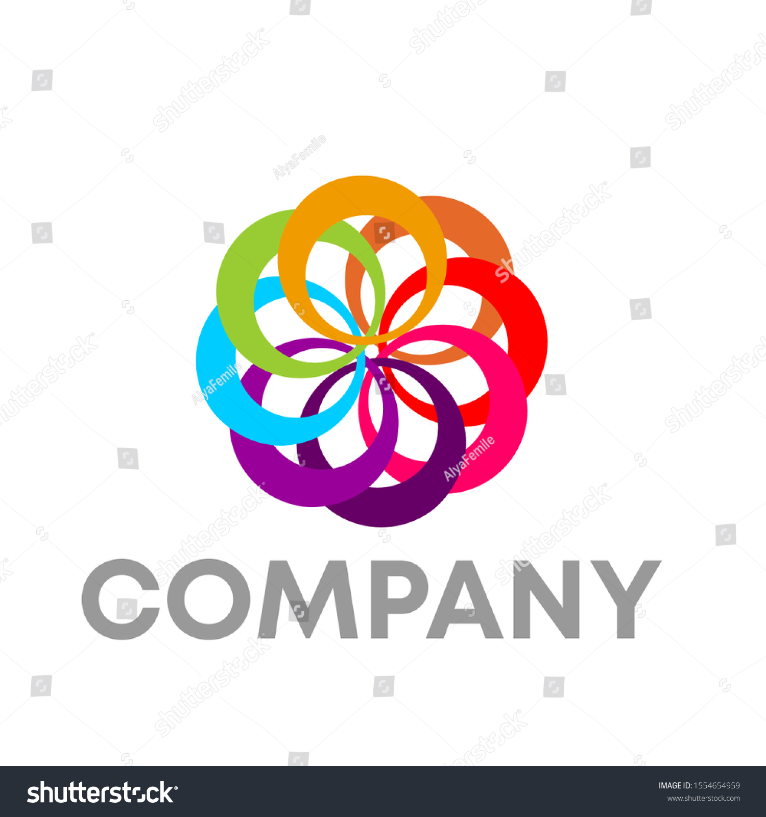 Flower Spin Logo Vector Design Template Stock Vector (Royalty Free ...