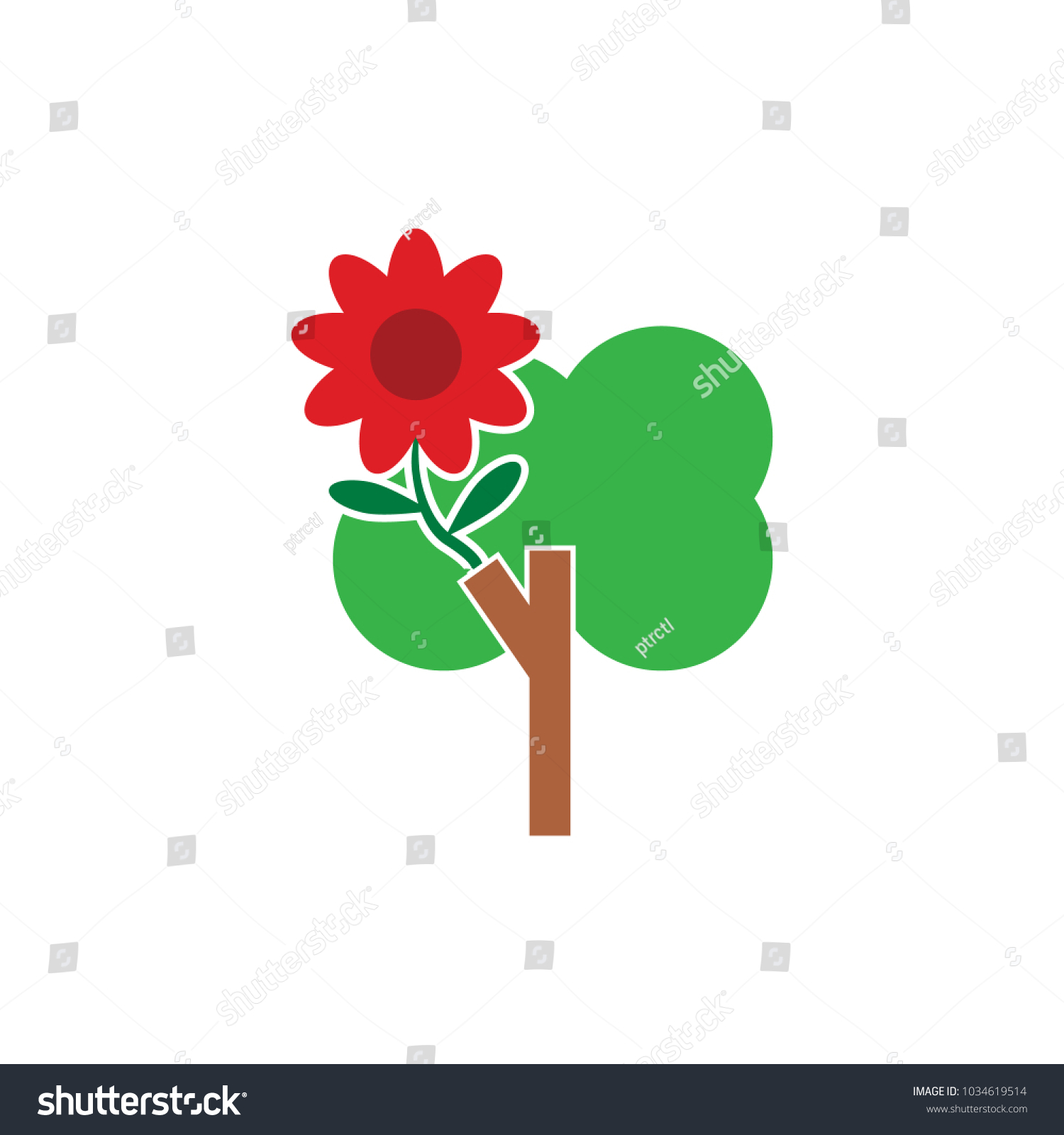 Flower Tree Logo Icon Design Stock Vector (Royalty Free) 1034619514 ...