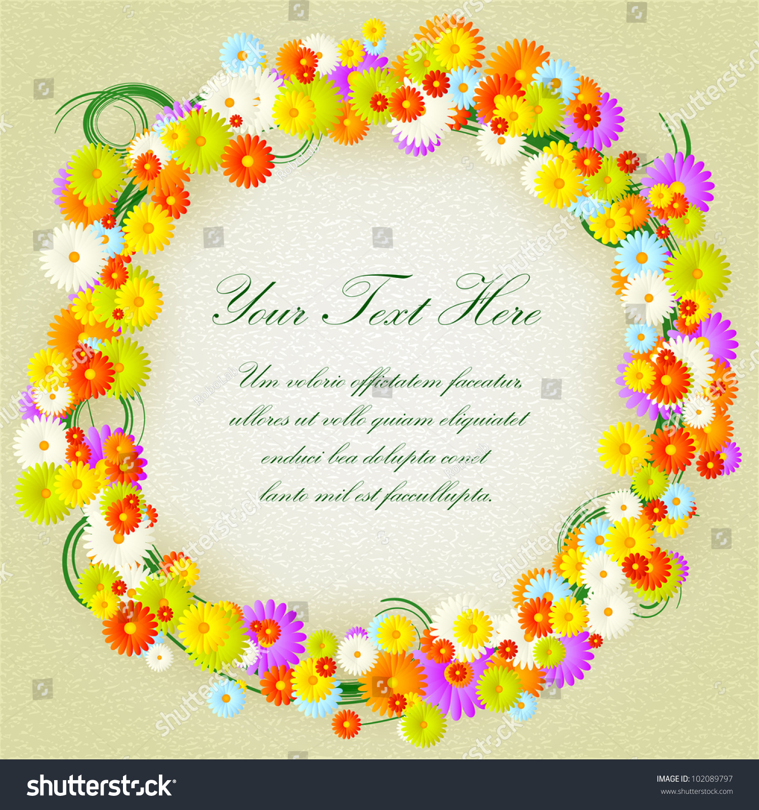 Flower Vector Circle Stock Vector (Royalty Free) 102089797