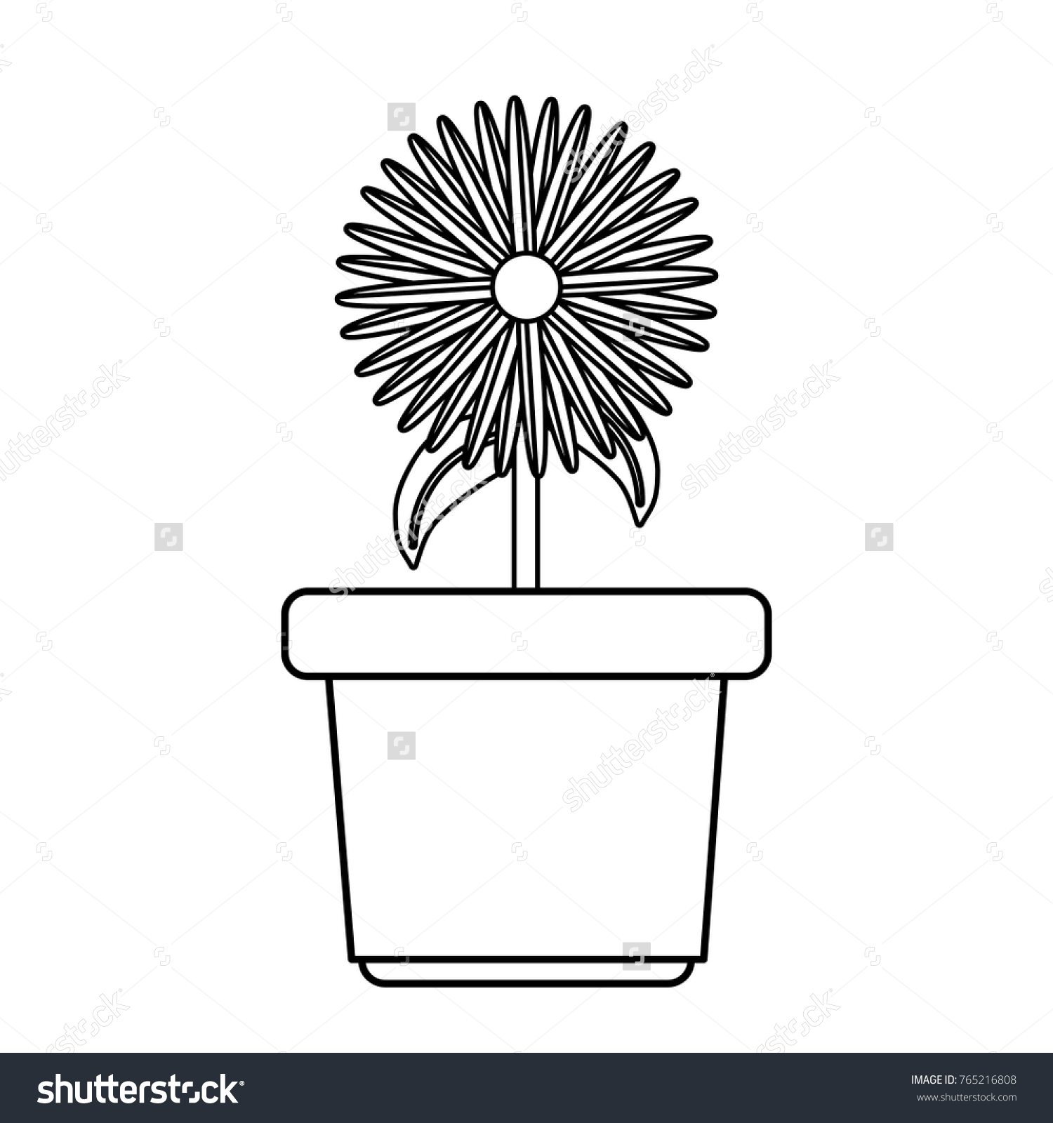 Flowerpot Vector Illustration Stock Vector (Royalty Free) 765216808 ...