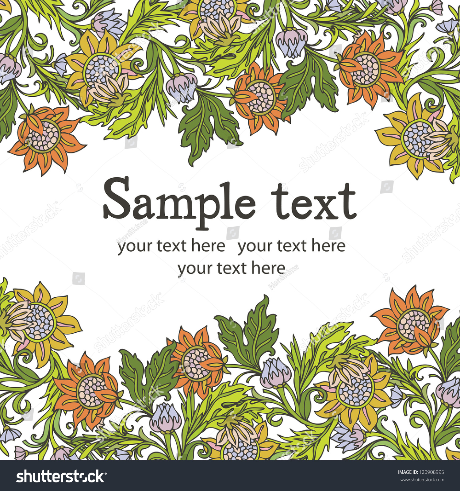 Flowers Background Card Stock Vector (Royalty Free) 120908995 ...