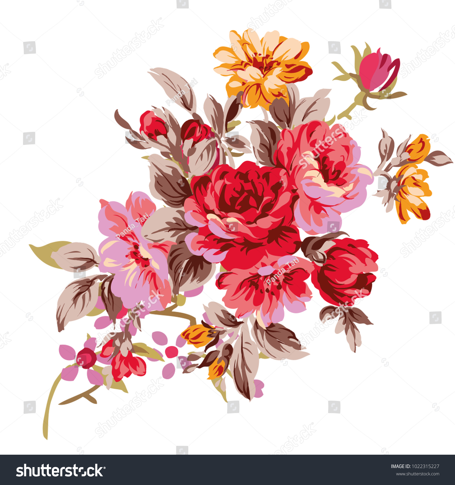 Flowers On Homogeneous Background Vector Illustration Stock Vector ... Flowers On Homogeneous Background Vector Illustration Stock Vector ...