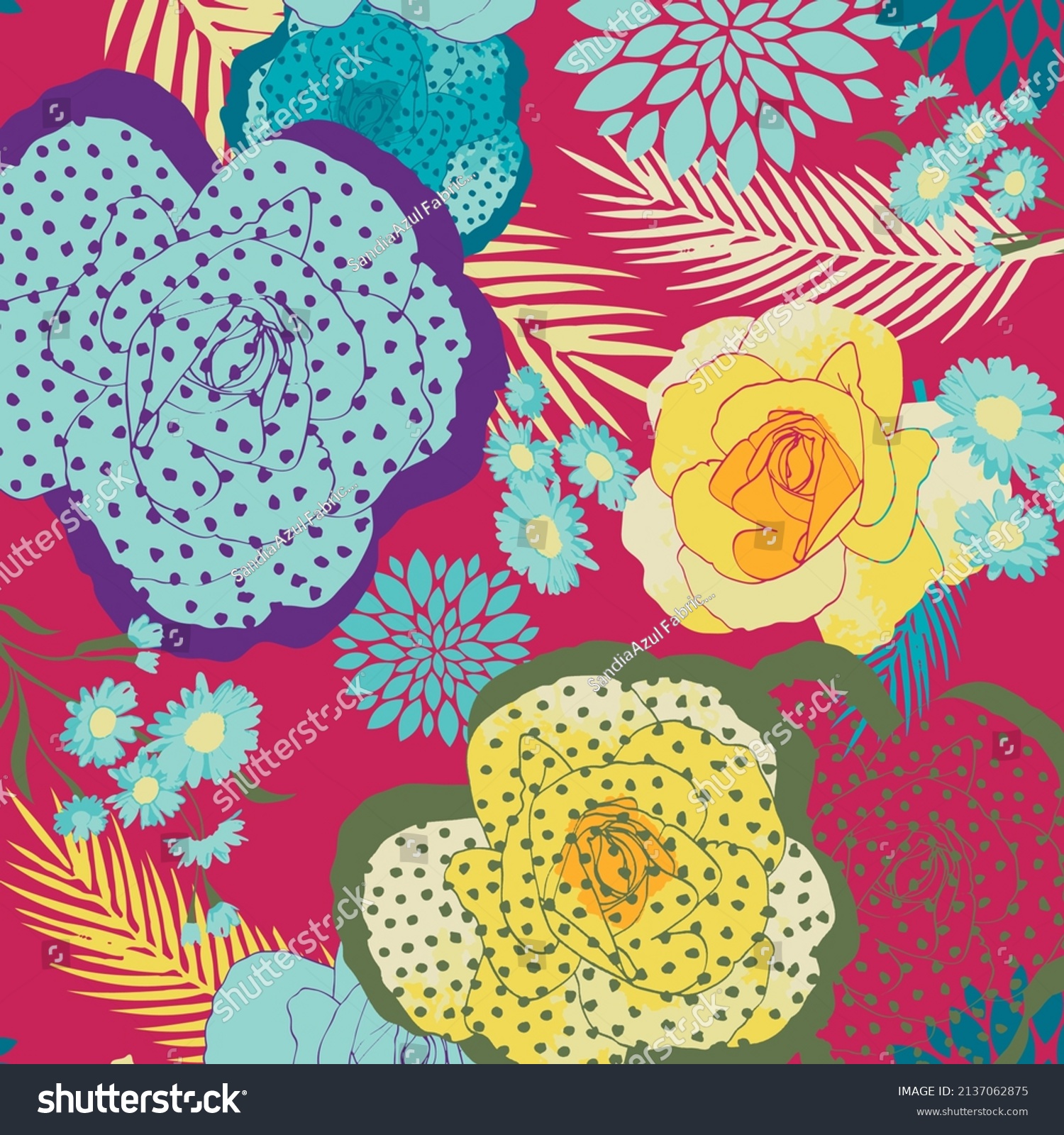 Flowers Pattern Background Vector Illustration Stock Vector (Royalty ...