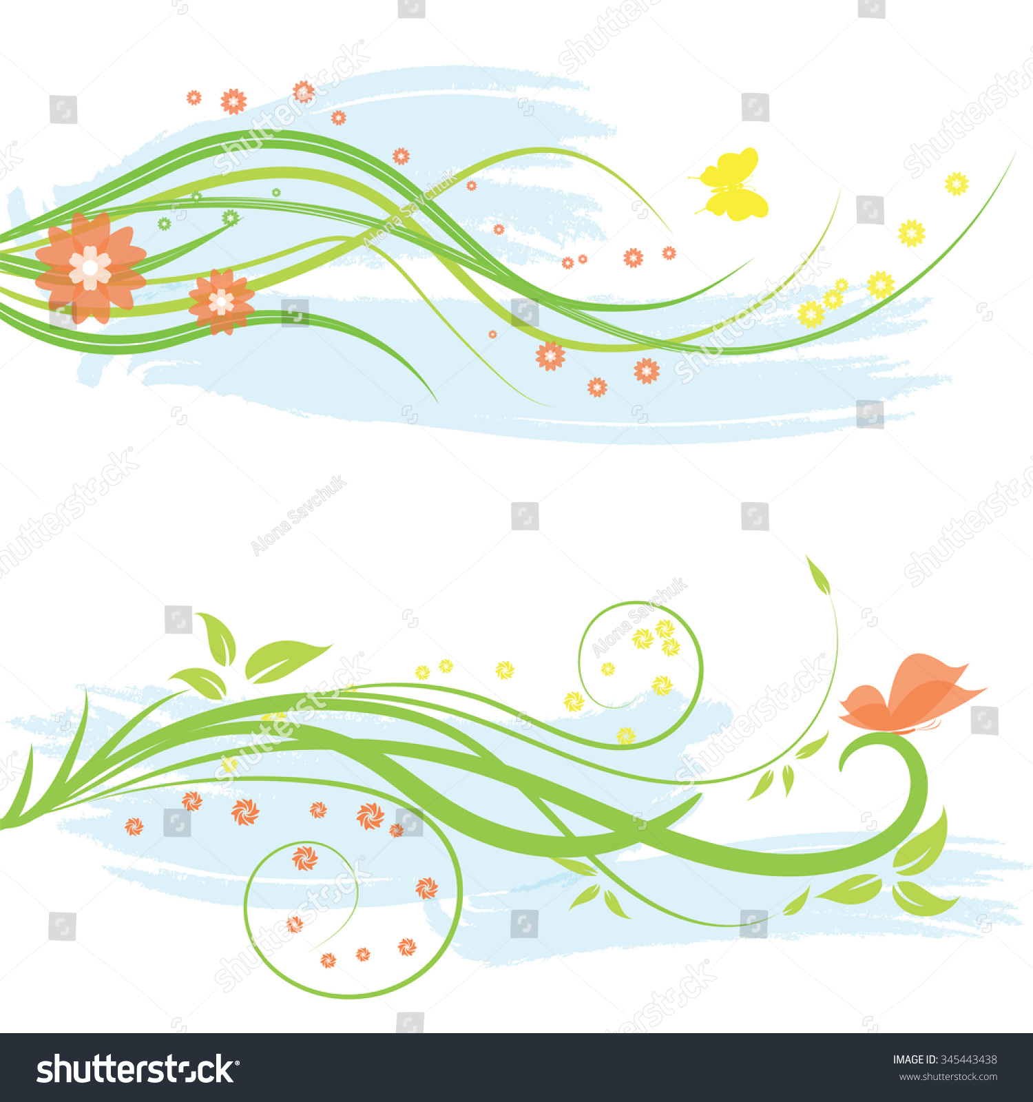 Flowing Borders Illustration Stock Vector (Royalty Free) 345443438 ...