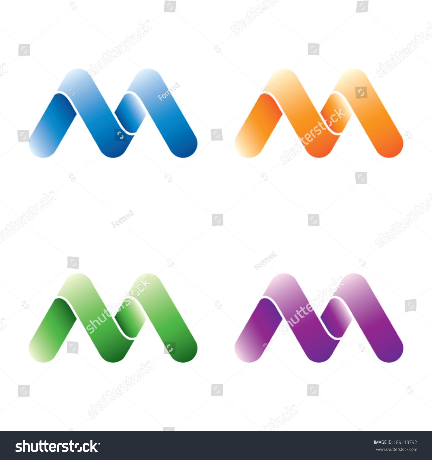 Flowing Letter M Shape Stock Vector Illustration 189113792 : Shutterstock
