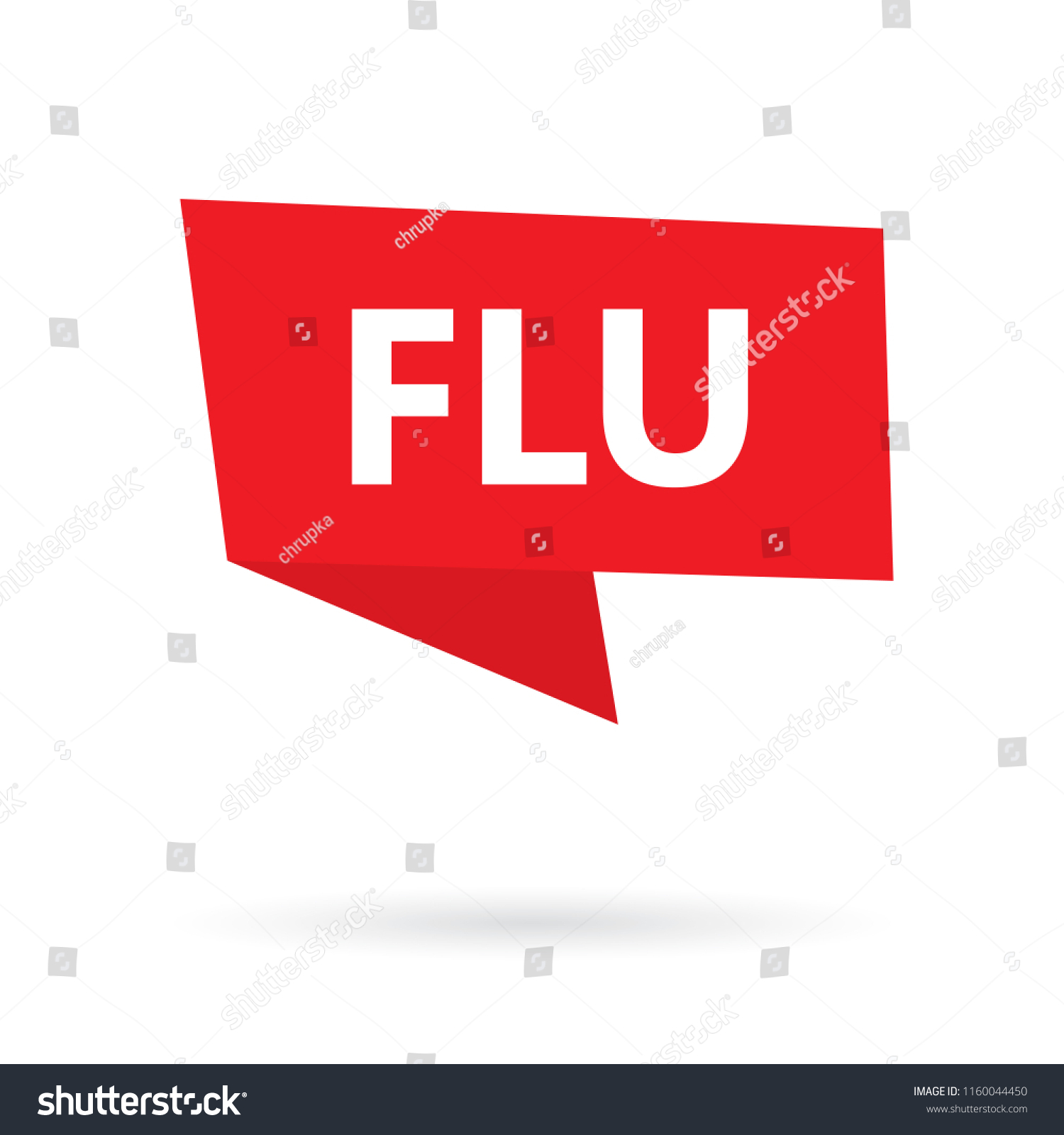 Flu Word On Speach Bubble Vector Stock Vector (Royalty Free) 1160044450 ...