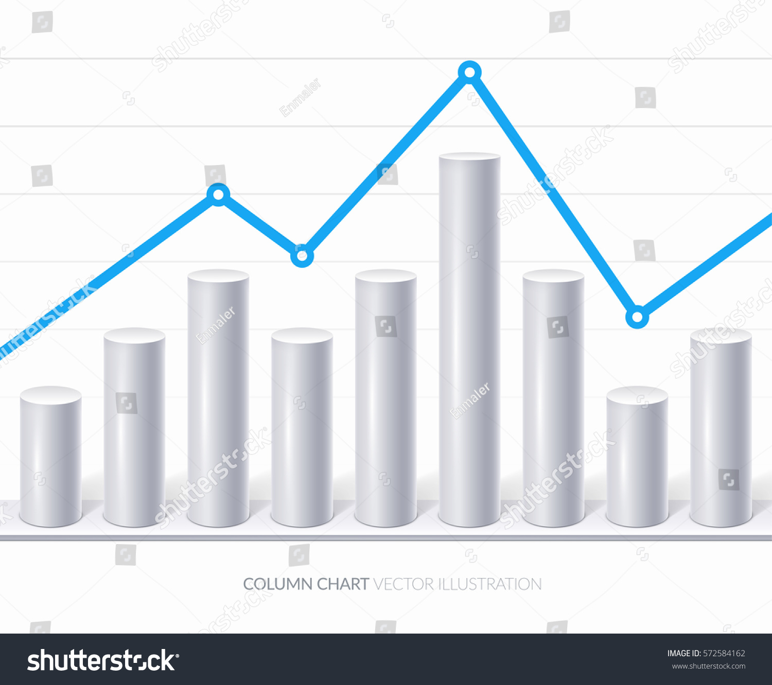 Vektor Stok Fluctuating Bar Graph Blue Arrow (Tanpa Royalti) 572584162 ...