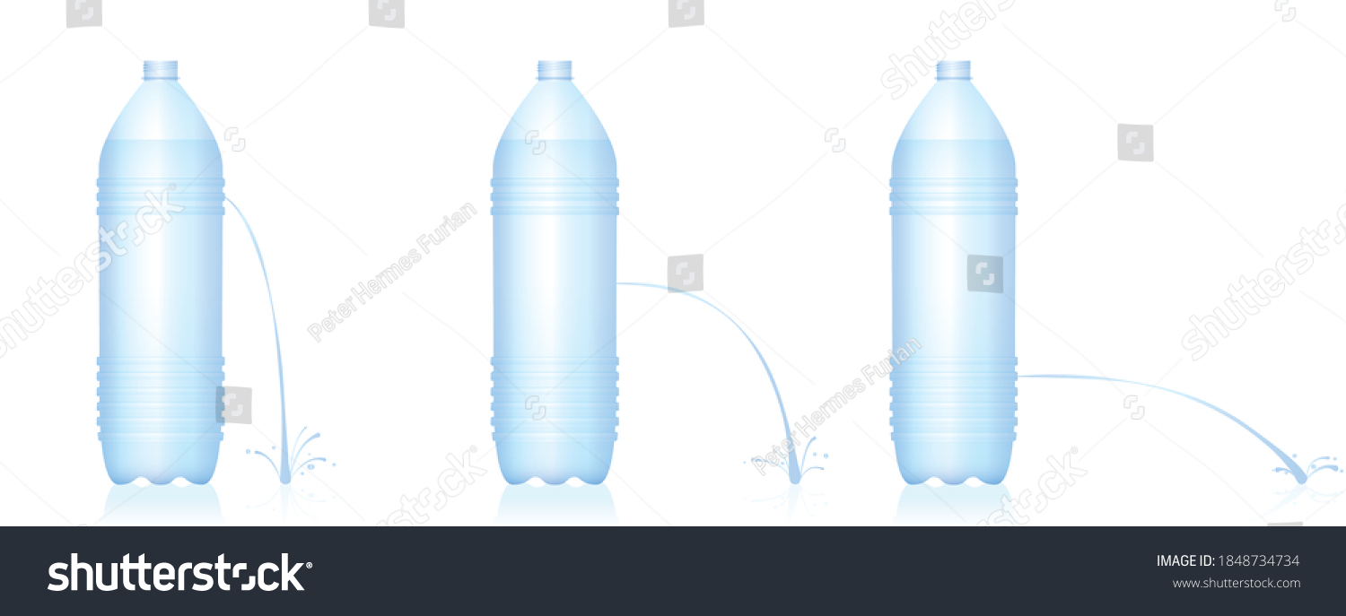 Fluid Dynamics Experiment Three Plastic Bottles Stock Vector (Royalty ...
