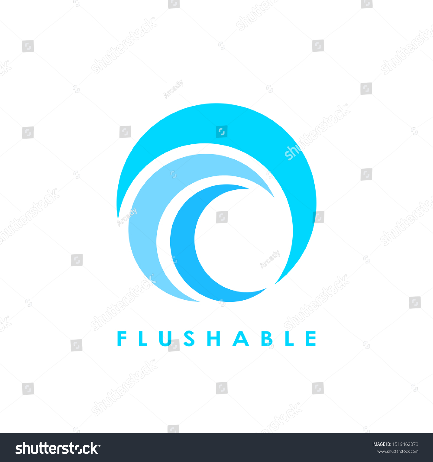 Flushable Wipes Vector Logo On White Stock Vector (Royalty Free) 1519462073