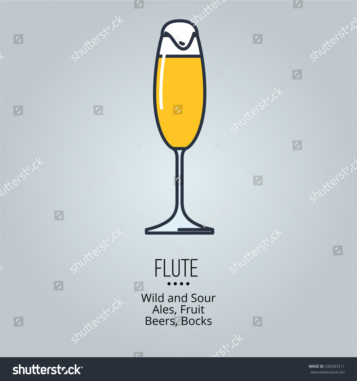 Flute Glass Icon Stock Vector (Royalty Free) 439287211 | Shutterstock