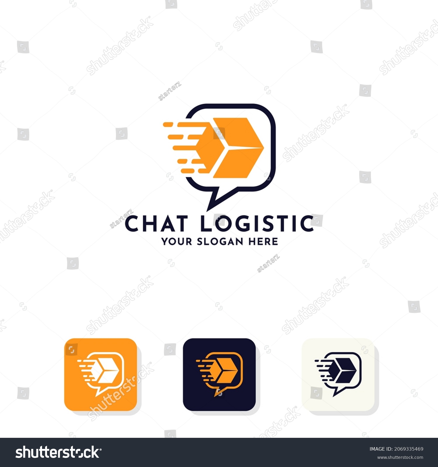 Fly Box Chat Logistic Logo Design 库存矢量图（免版税）2069335469 | Shutterstock