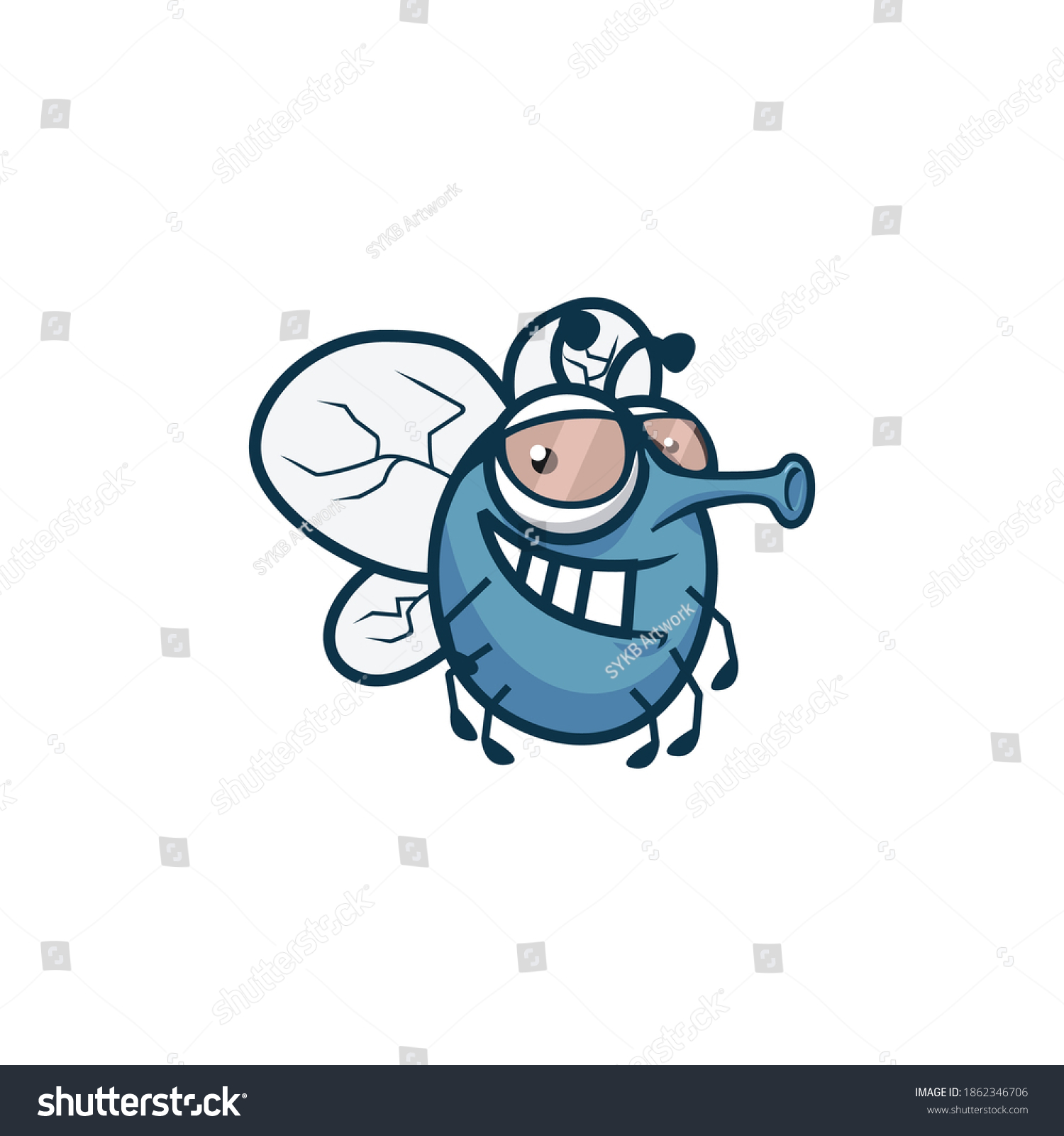 Fly Character Mascot Concept Design Stock Vector (Royalty Free) 1862346706