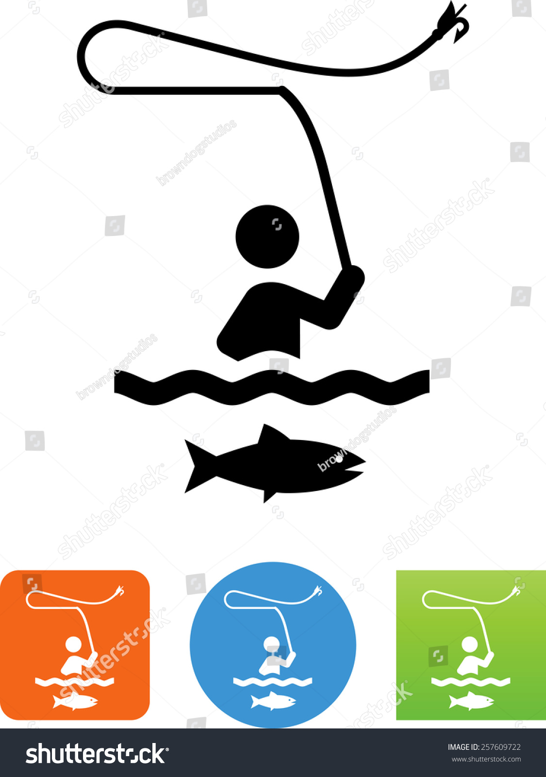 Fly Fishing Icon Stock Vector (Royalty Free) 257609722