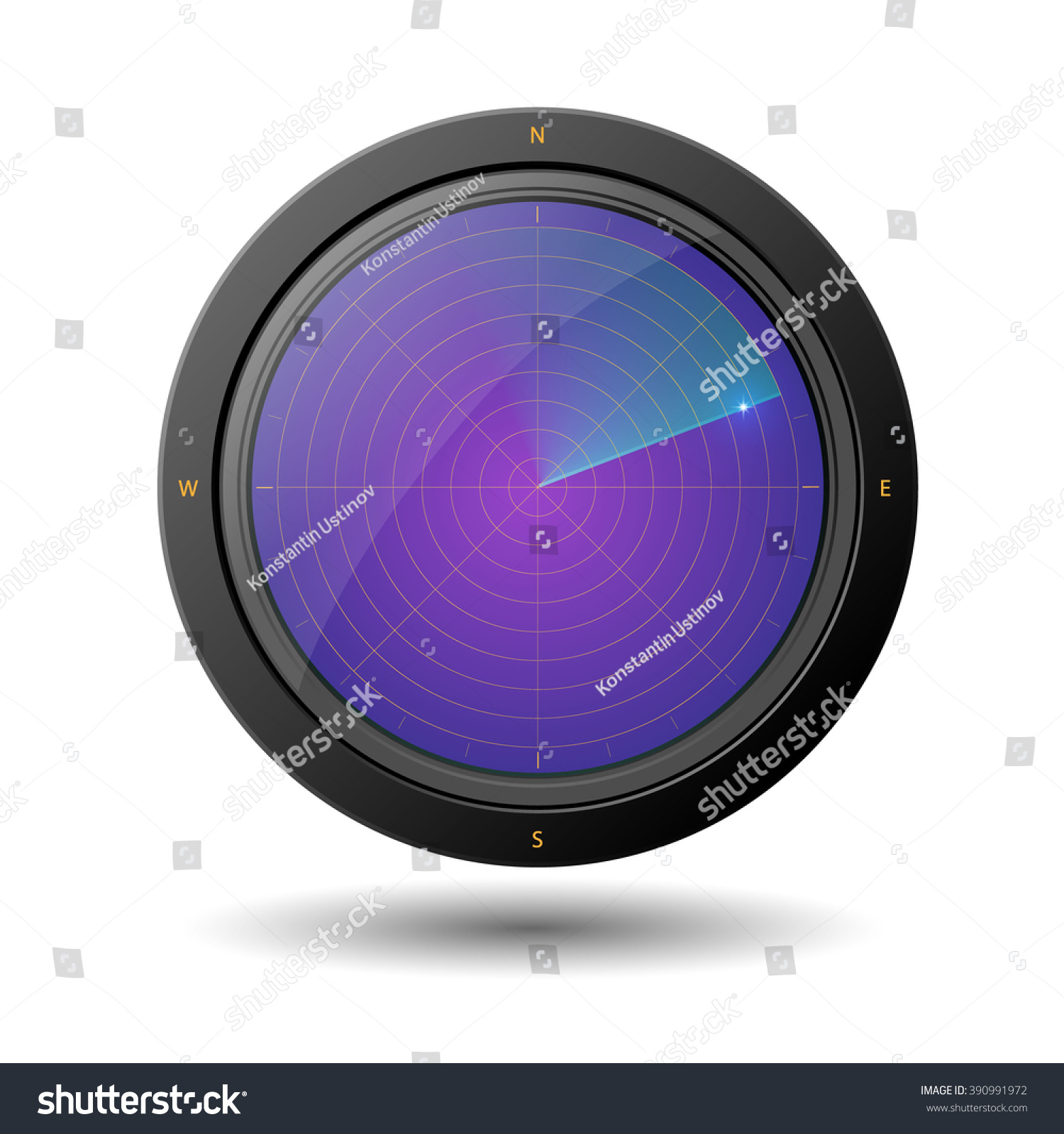 Fly Radar Display Vector Illustration Stock Vector (Royalty Free) 390991972