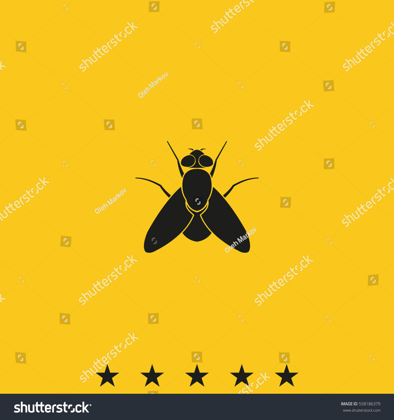 Fly Simple Icon Insect Illustration Stock Vector 558186379 - Shutterstock