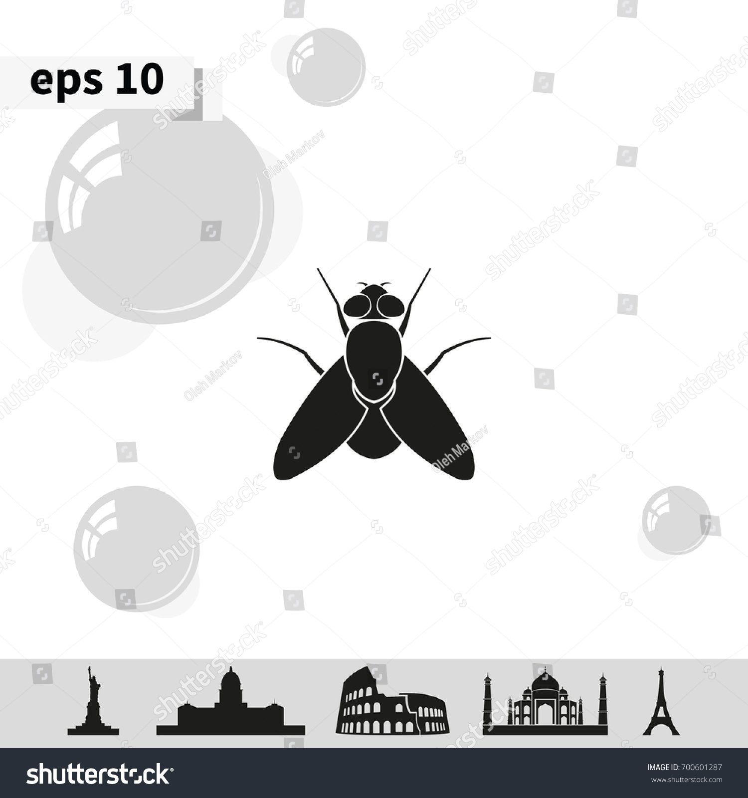 Fly Simple Icon Insect Illustration Stock Vector (Royalty Free) 700601287