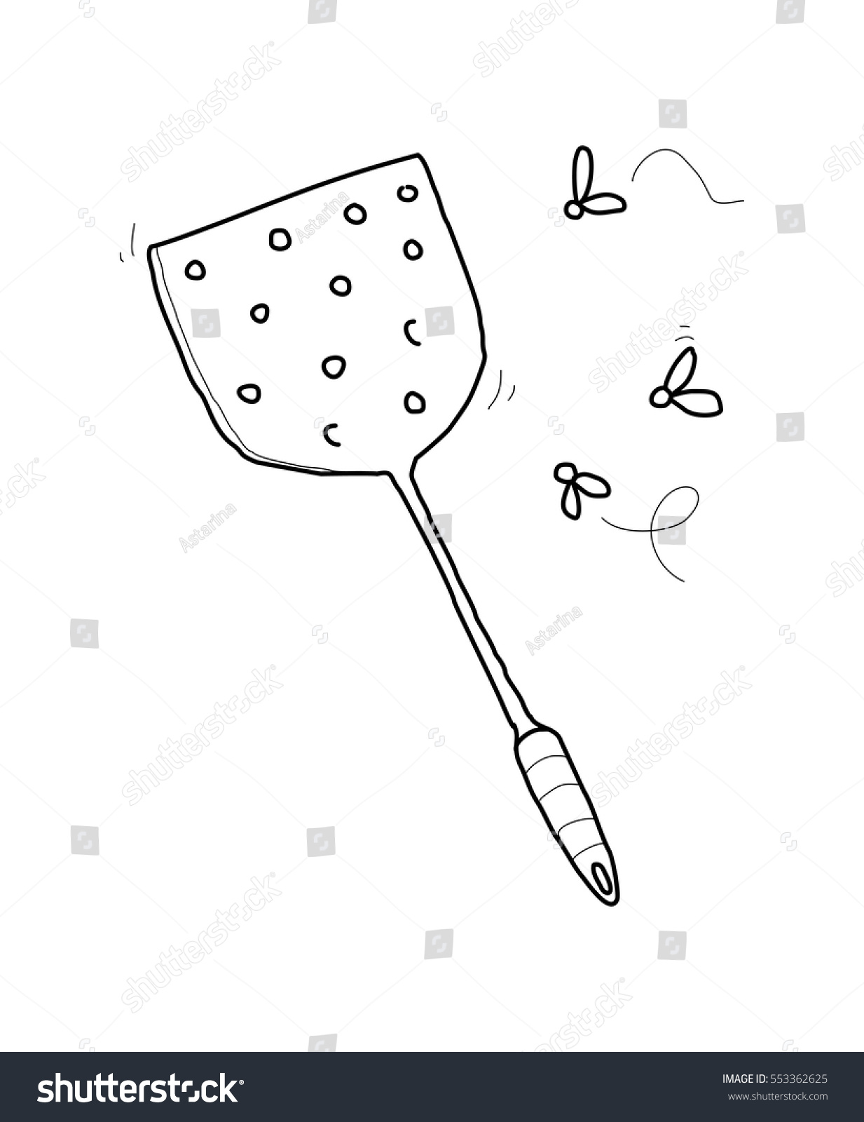 Fly Swatter Doodle Stock Vector (Royalty Free) 553362625 | Shutterstock