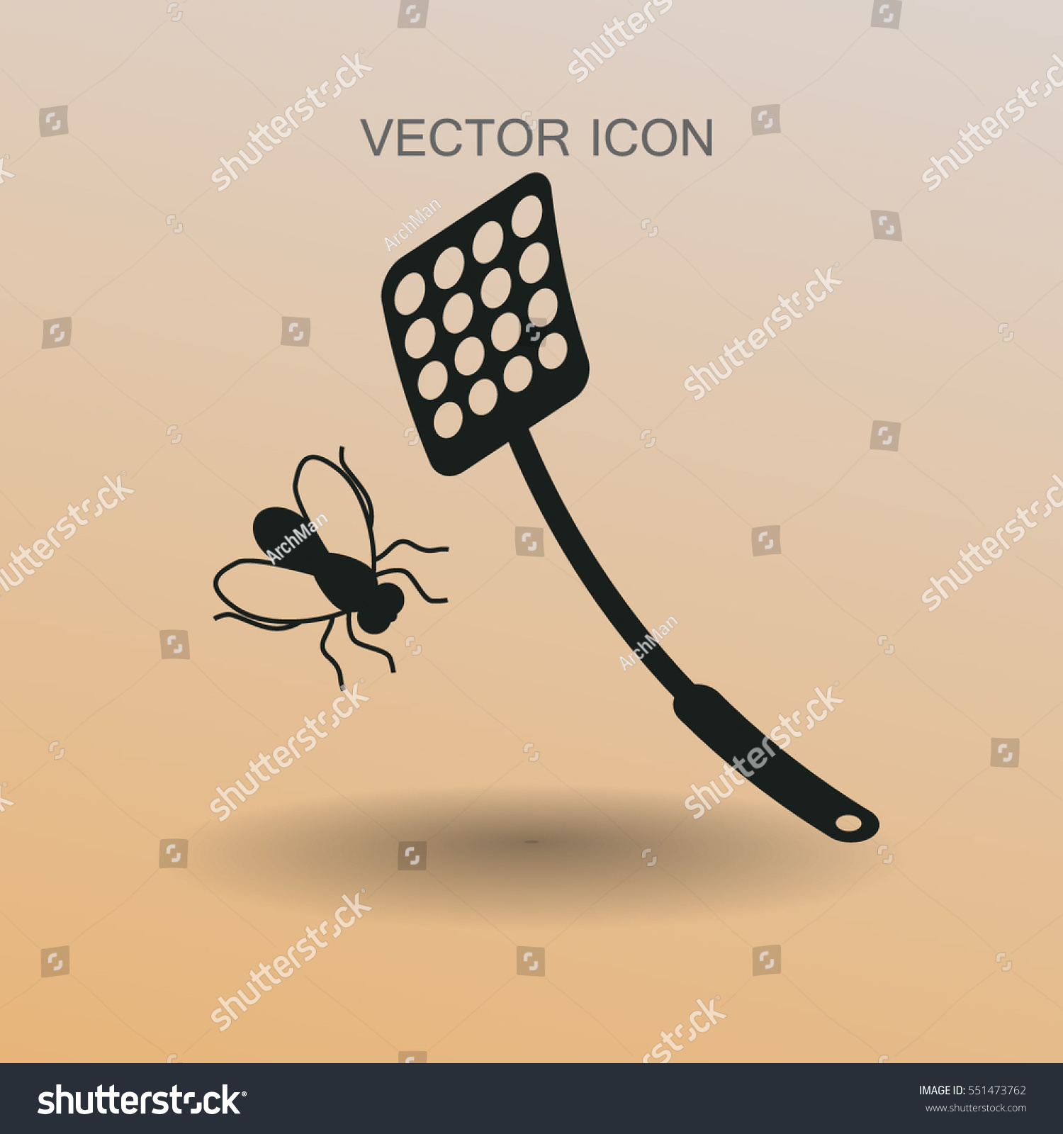 Fly Swatter Icon Vector Illustration Stock Vector (Royalty Free ...