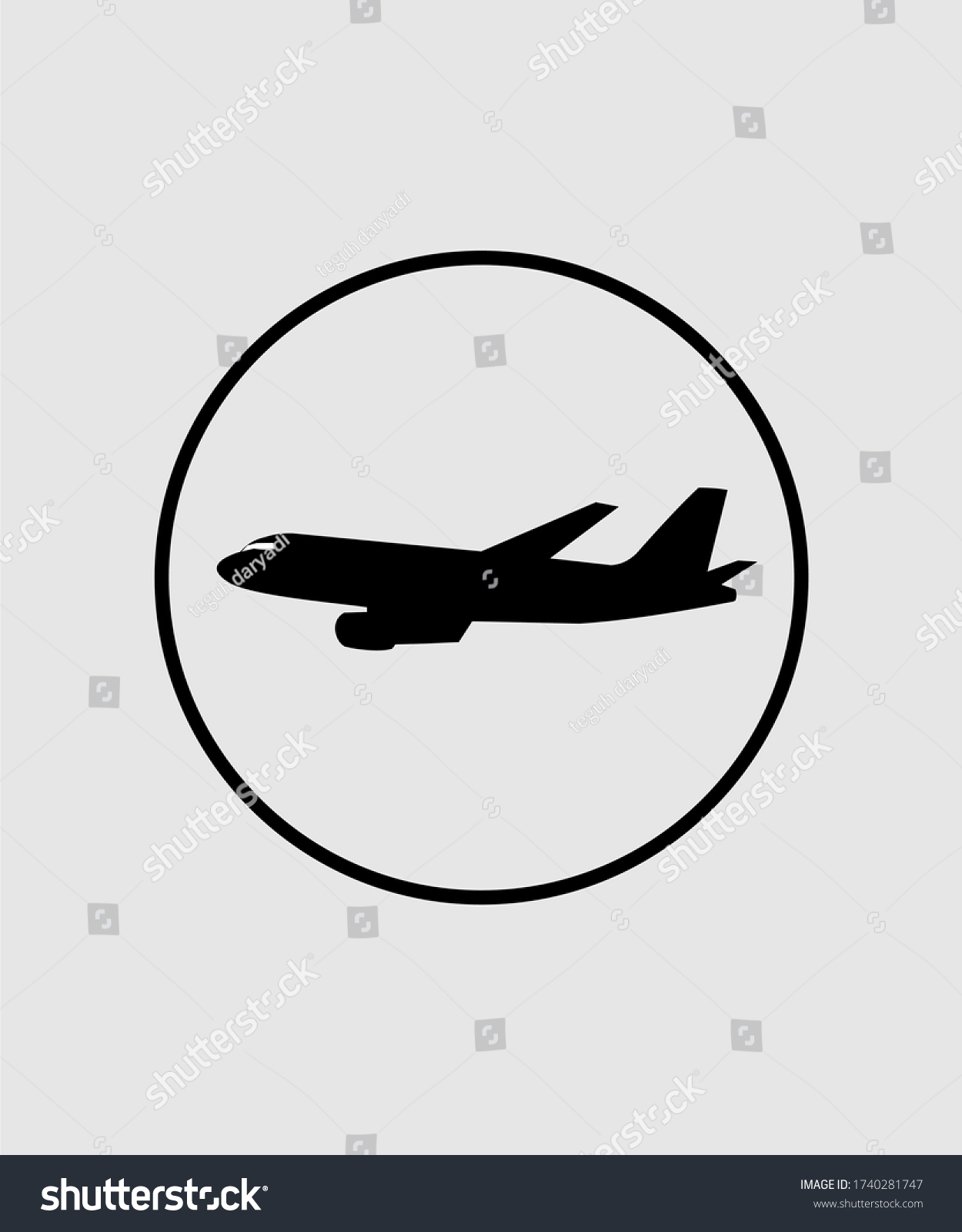 Flying Airplane Icon Vector Logo: vetor stock (livre de direitos ...