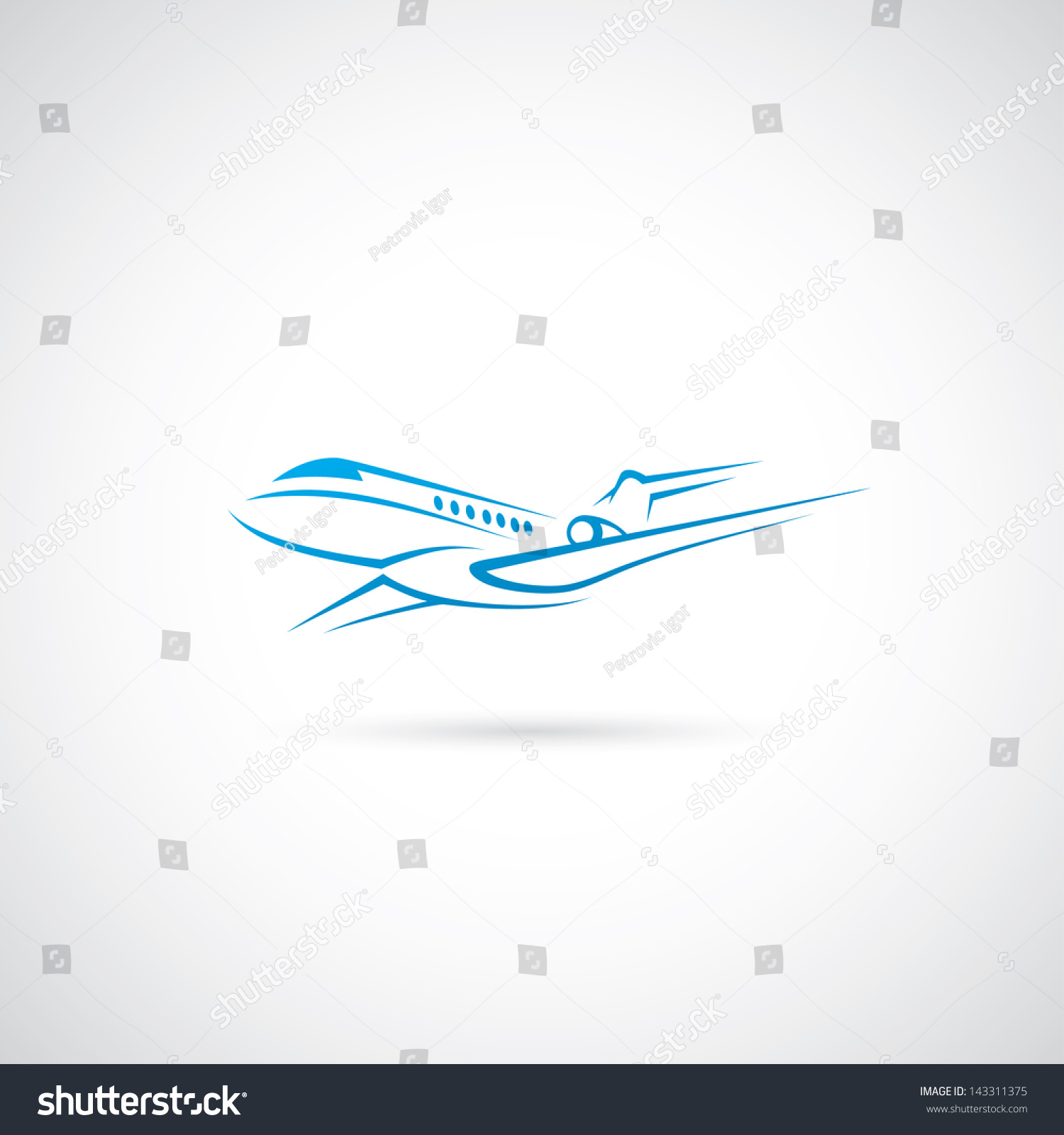 Flying Airplane Vector Illustration Stock Vector (Royalty Free ...
