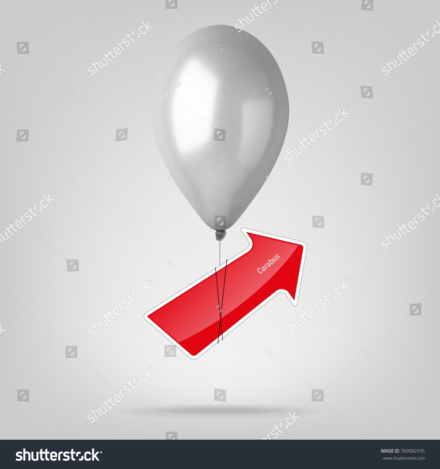 Flying Balloon Red Arrow: vector de stock (libre de regalías) 769082935 ...
