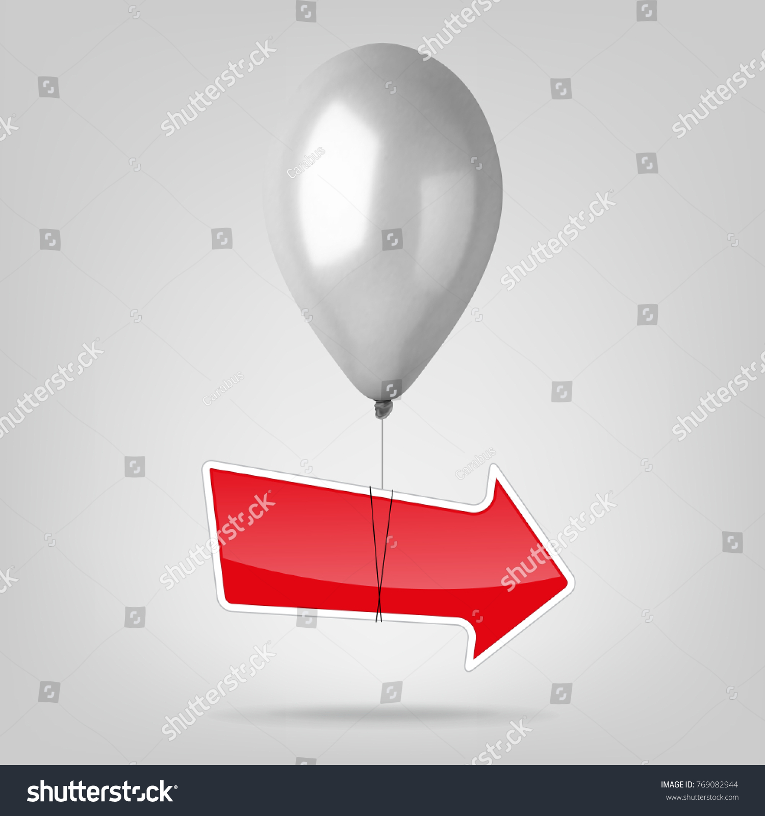 Flying Balloon Red Arrow Stock Vector (Royalty Free) 769082944