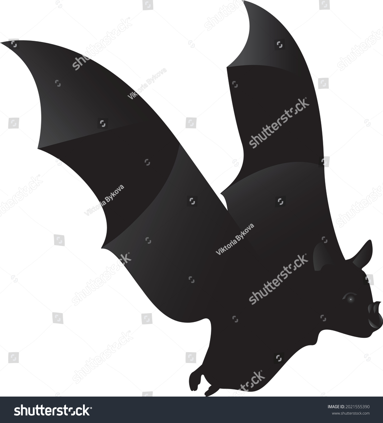Vektor Stok Flying Bat Bat Hanging Upside Down (Tanpa Royalti ...
