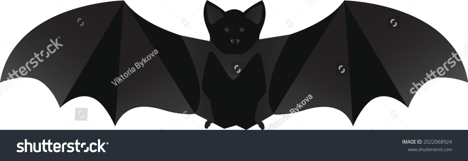 Flying Bat Bat Hanging Upside Down Stock Vector (Royalty Free ...