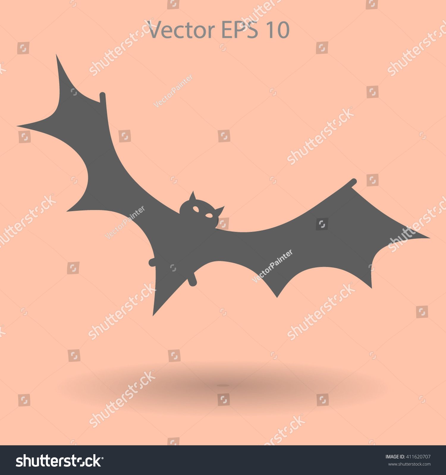 Flying Bat Vector Illustration Stock Vector (Royalty Free) 411620707
