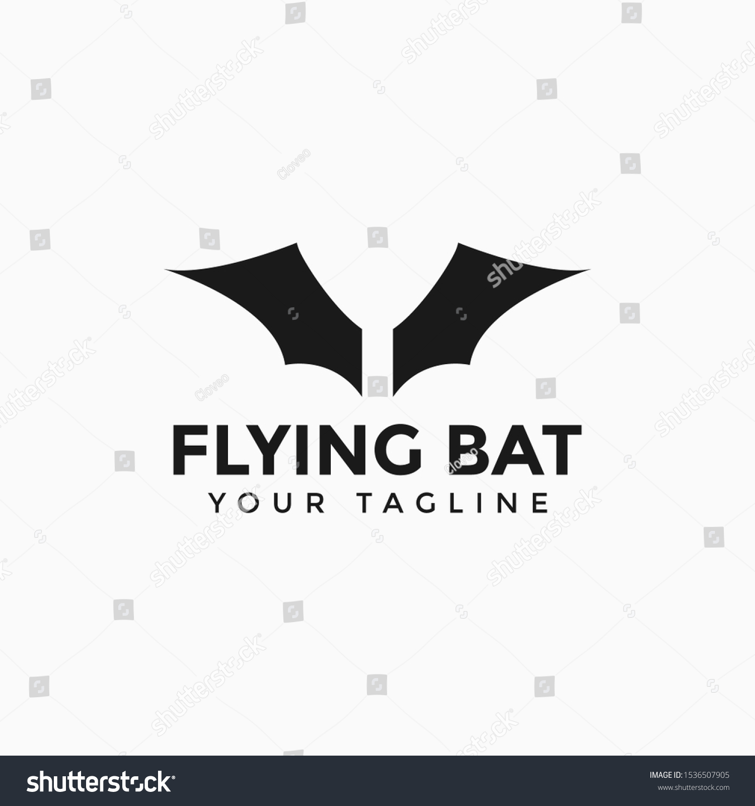 Flying Bat Wing Logo Design Template Stock Vector (Royalty Free ...