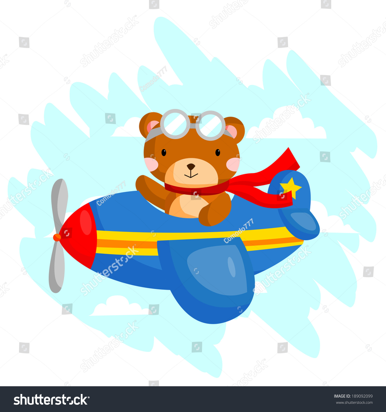 Flying Bear Stock Vector (Royalty Free) 189092099 | Shutterstock